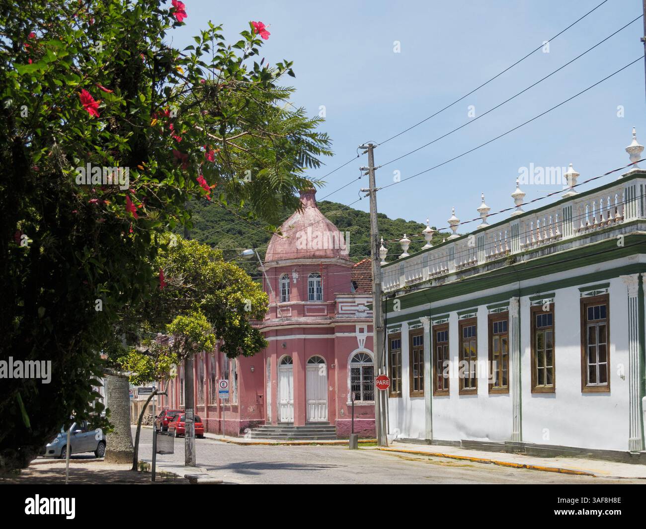 The Historical colonial buildings in downtown Laguna, Santa Catarina ...