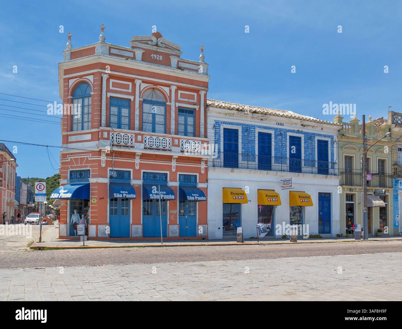 The Historical colonial buildings in downtown Laguna, Santa Catarina ...