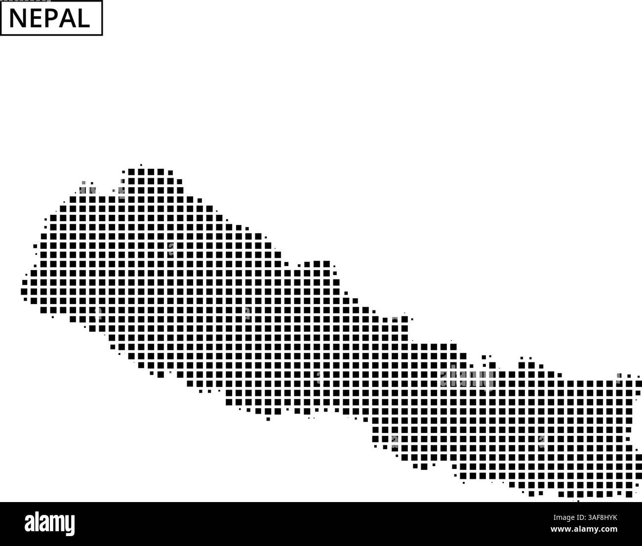 A map of Nepal illustrating the country’s outline and geographic ...