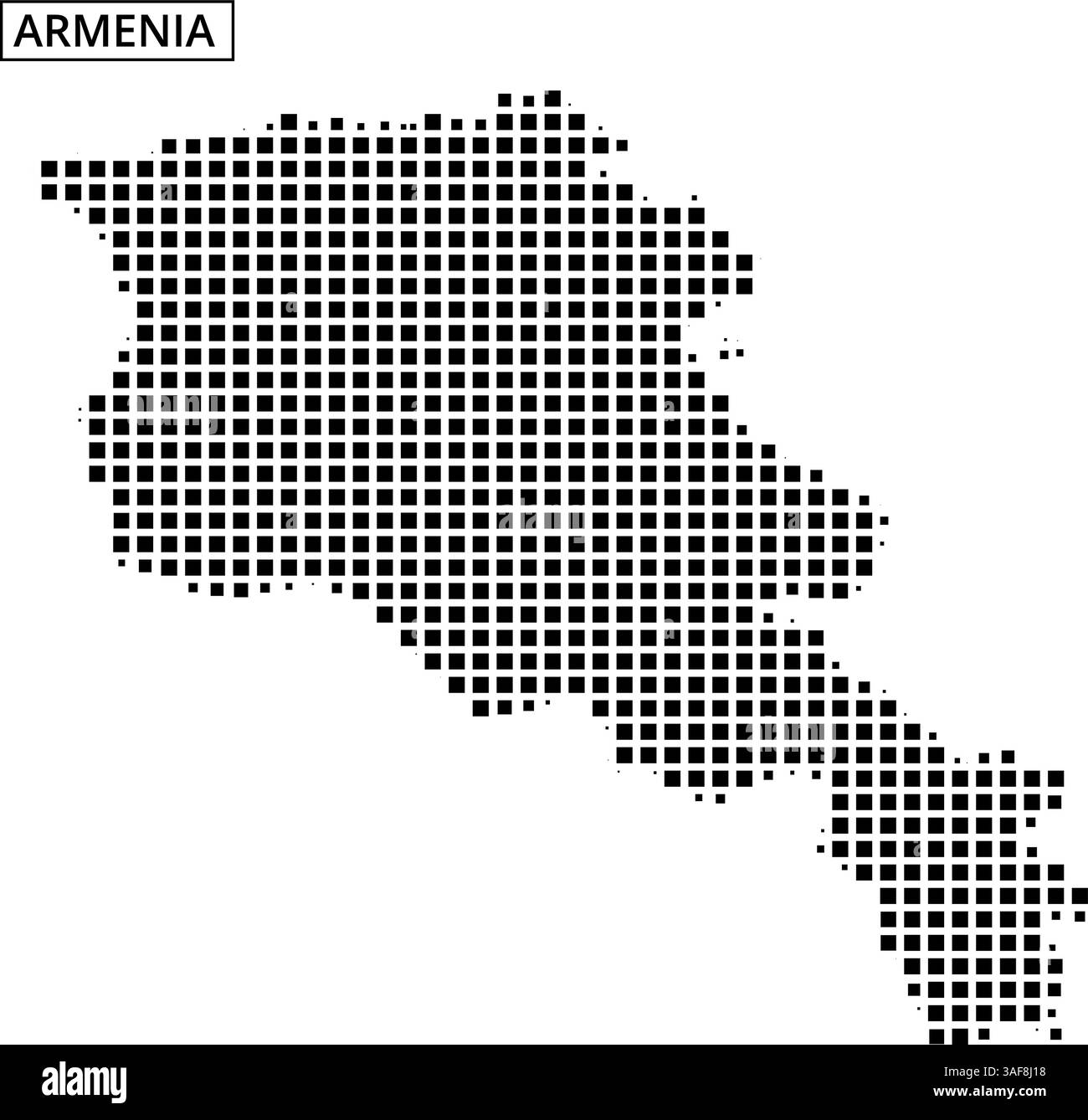 A unique dotted map illustrates Armenia's geographical outline and key ...