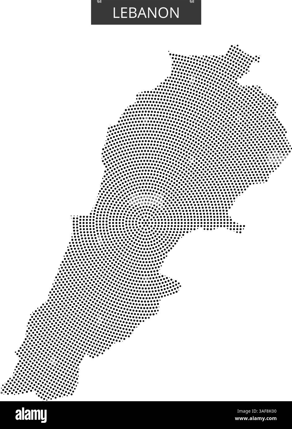 Dotted representation of Lebanon's map showcases its unique shape and ...