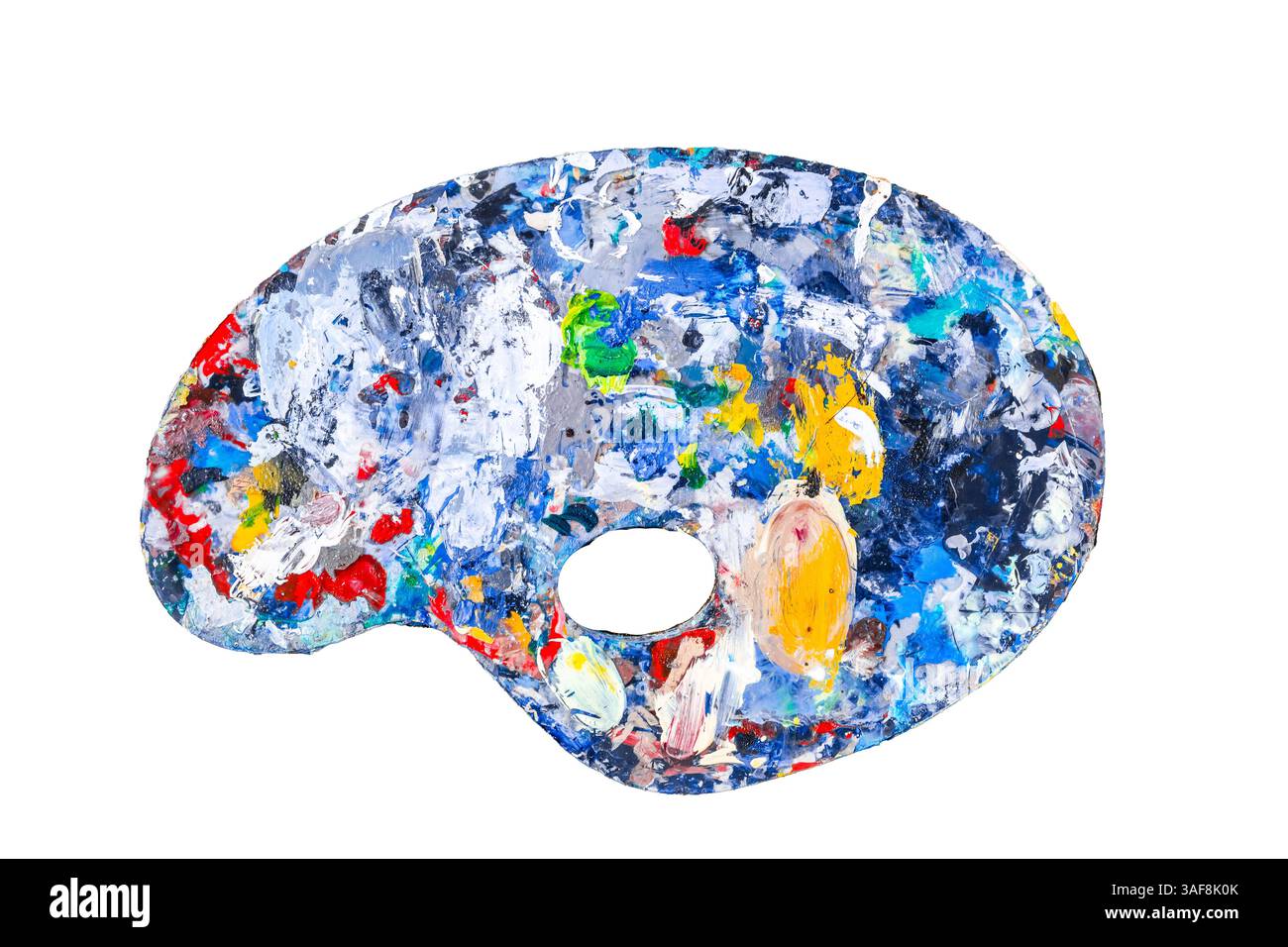 Multi-colored palette for mixing paints Stock Photo - Alamy
