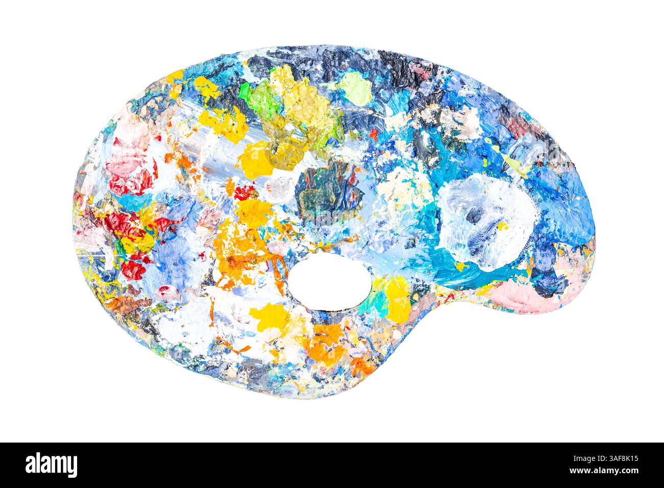 Multi-colored palette for mixing paints Stock Photo - Alamy
