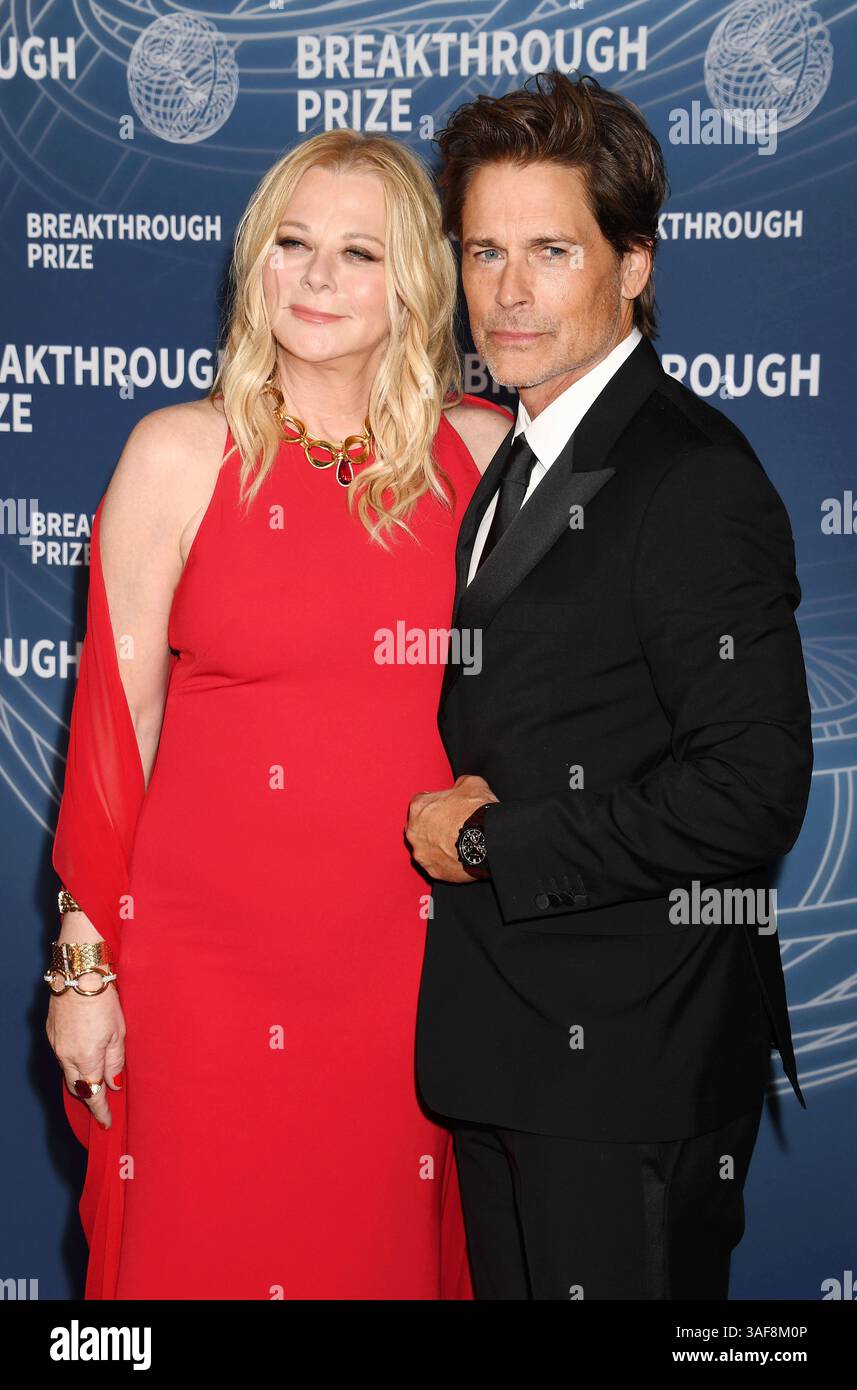 SANTA MONICA, CALIFORNIA - APRIL 05: Sheryl Berkoff and Rob Lowe attend ...
