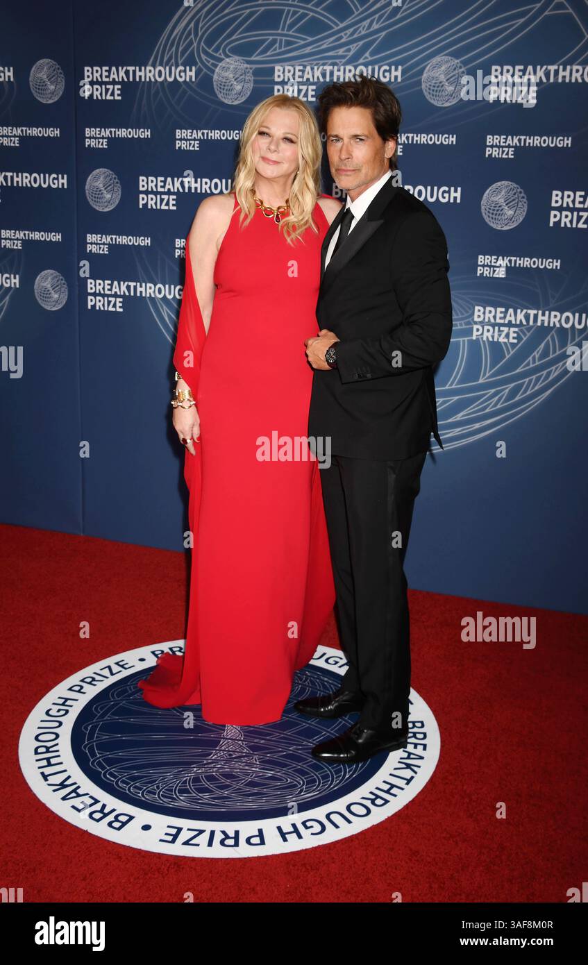 SANTA MONICA, CALIFORNIA - APRIL 05: Sheryl Berkoff and Rob Lowe attend ...