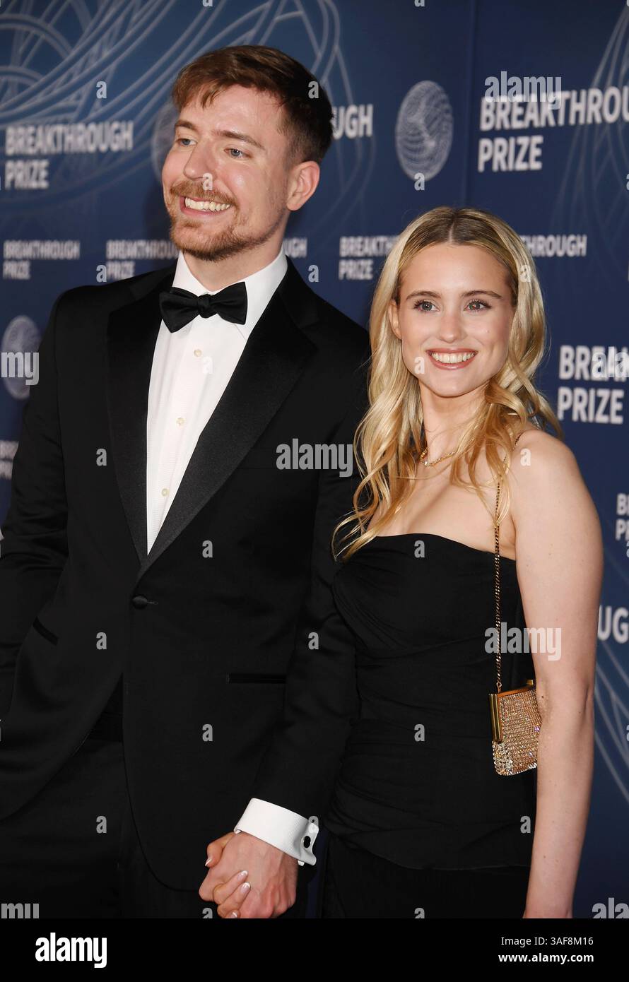 SANTA MONICA, CALIFORNIA - APRIL 05: MrBeast and Thea Booysen attend ...