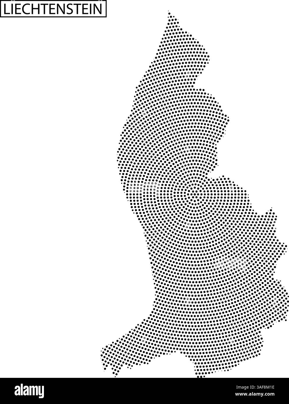 The map of Liechtenstein is displayed as a dotted silhouette ...