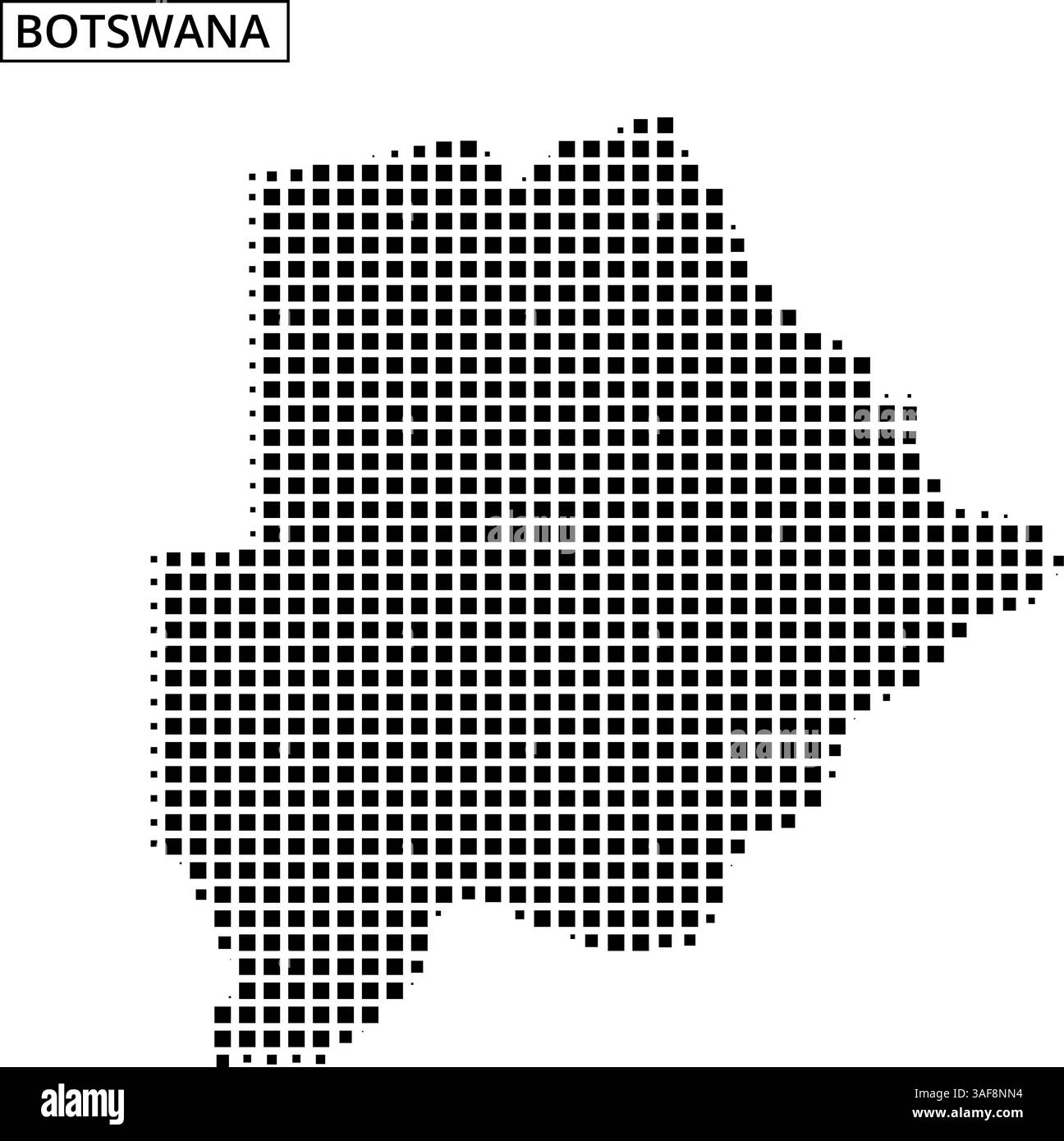 A dot pattern creatively illustrates the outline of Botswana ...