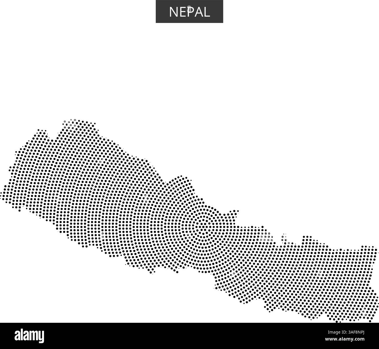 A map of Nepal illustrating the country’s outline and geographic ...