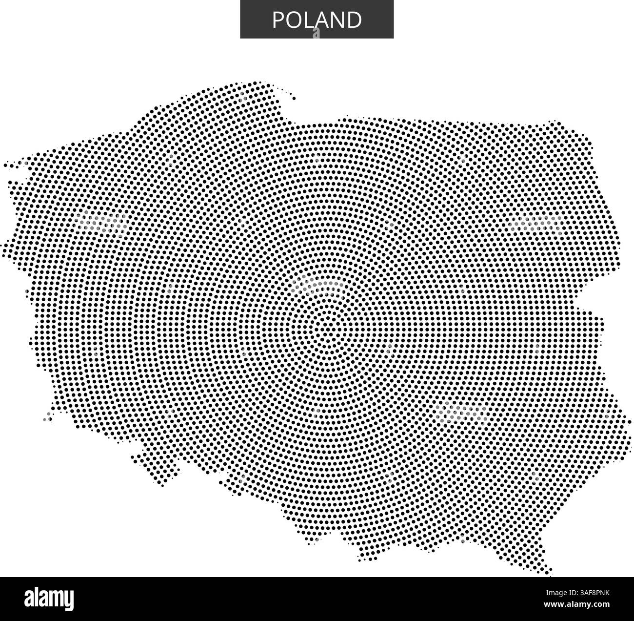 This design features a dotted map of Poland, highlighting its borders ...