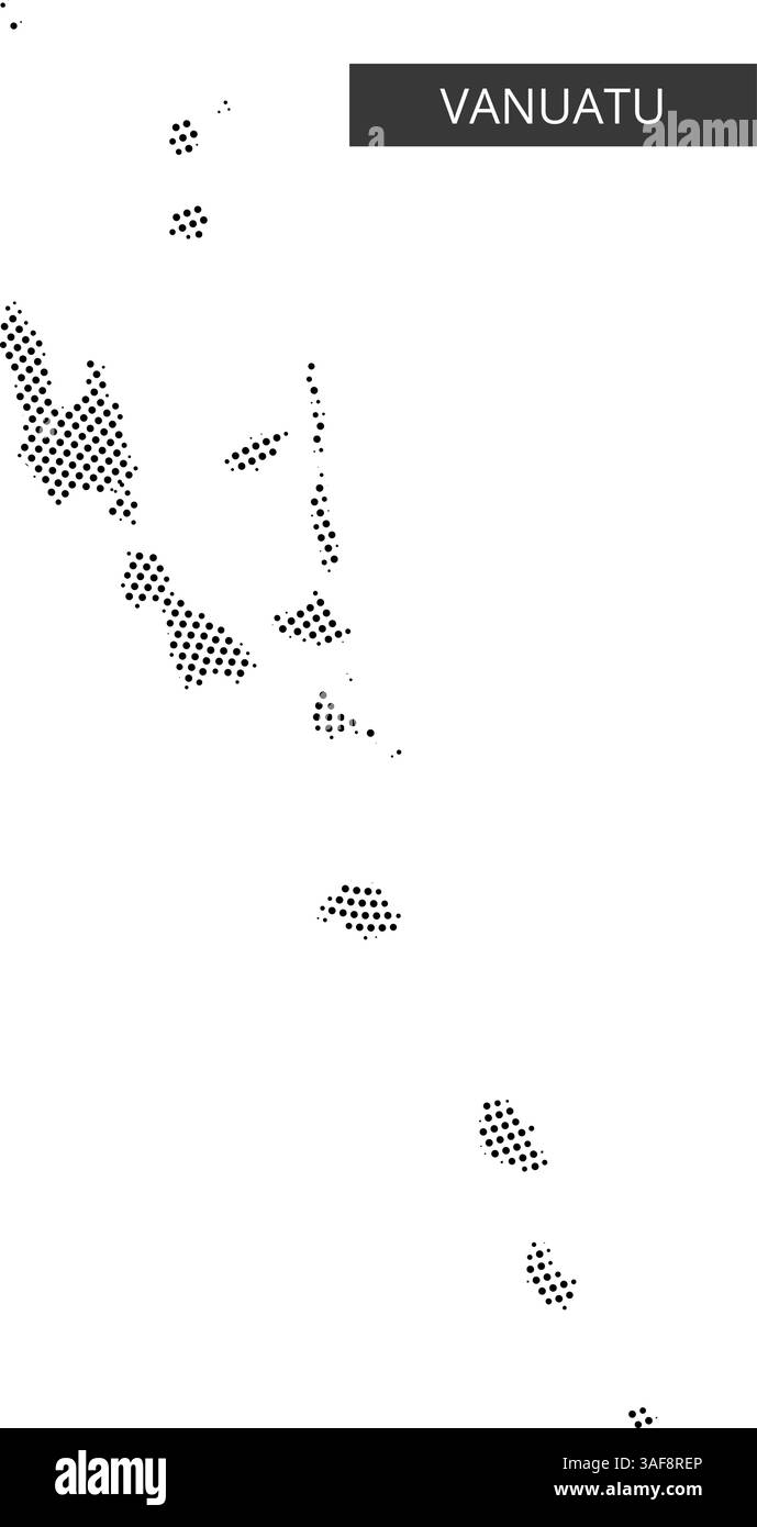 Map outline of Vanuatu highlights its islands and geographical features in a clear layout Stock ...