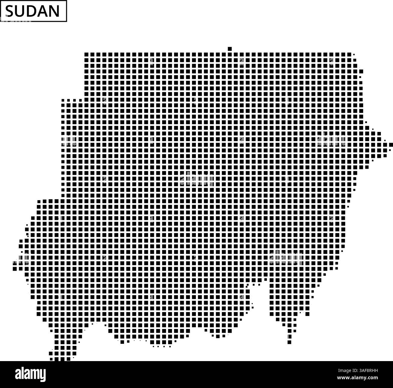 This artwork of Sudan uses dotted patterns to showcase its unique shape ...