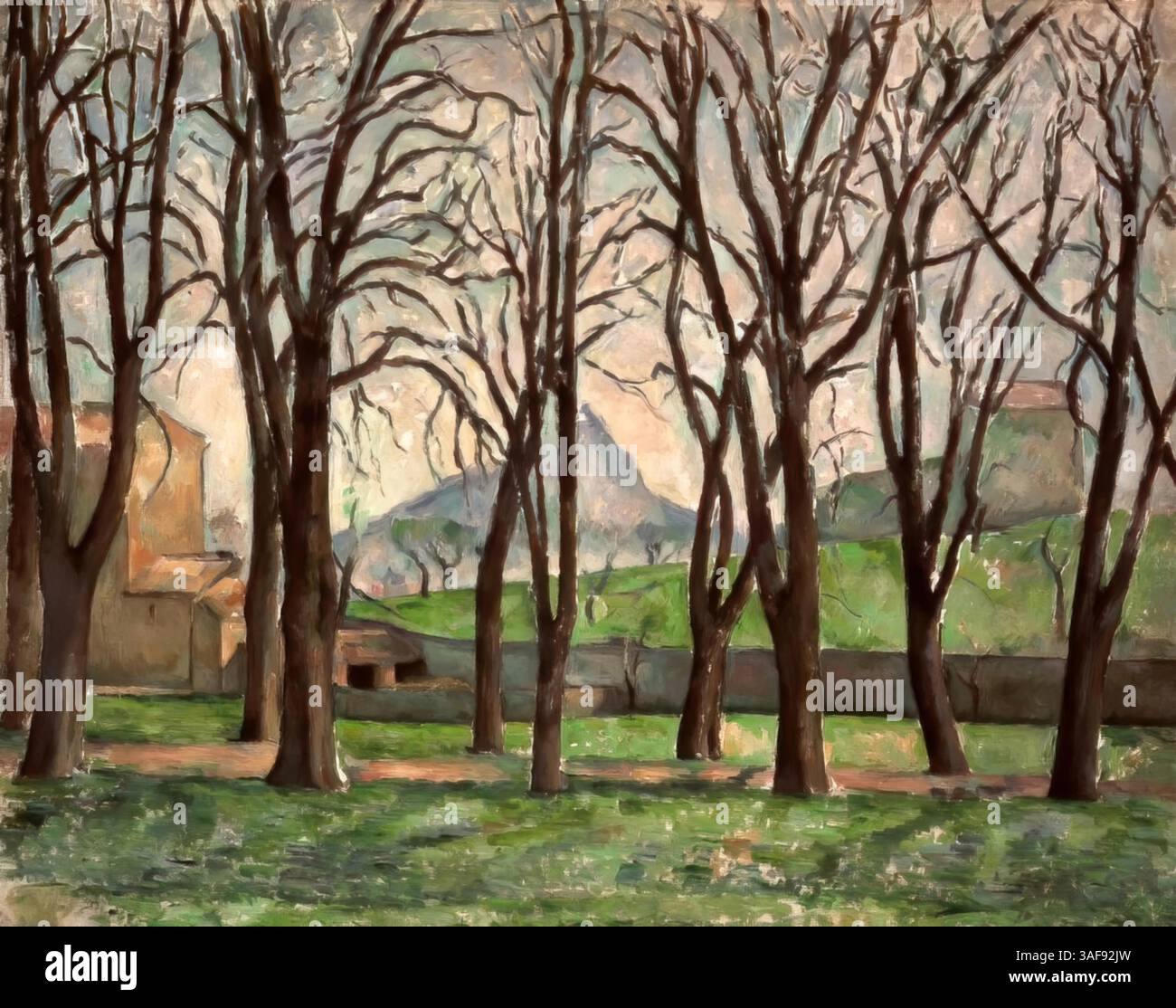 Chestnut Trees at Jas de Bouffan in Winter, 1885 (painting) Cezanne ...