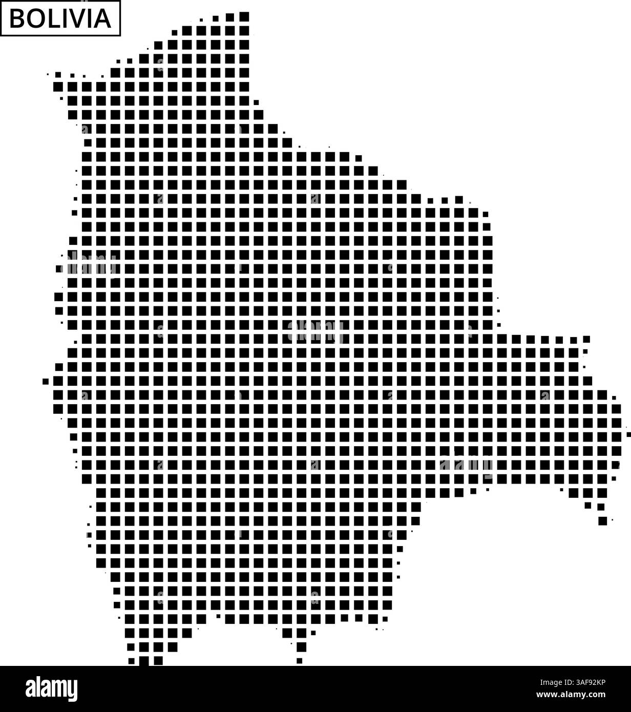 A detailed dotted design illustrating the geographical shape of Bolivia ...