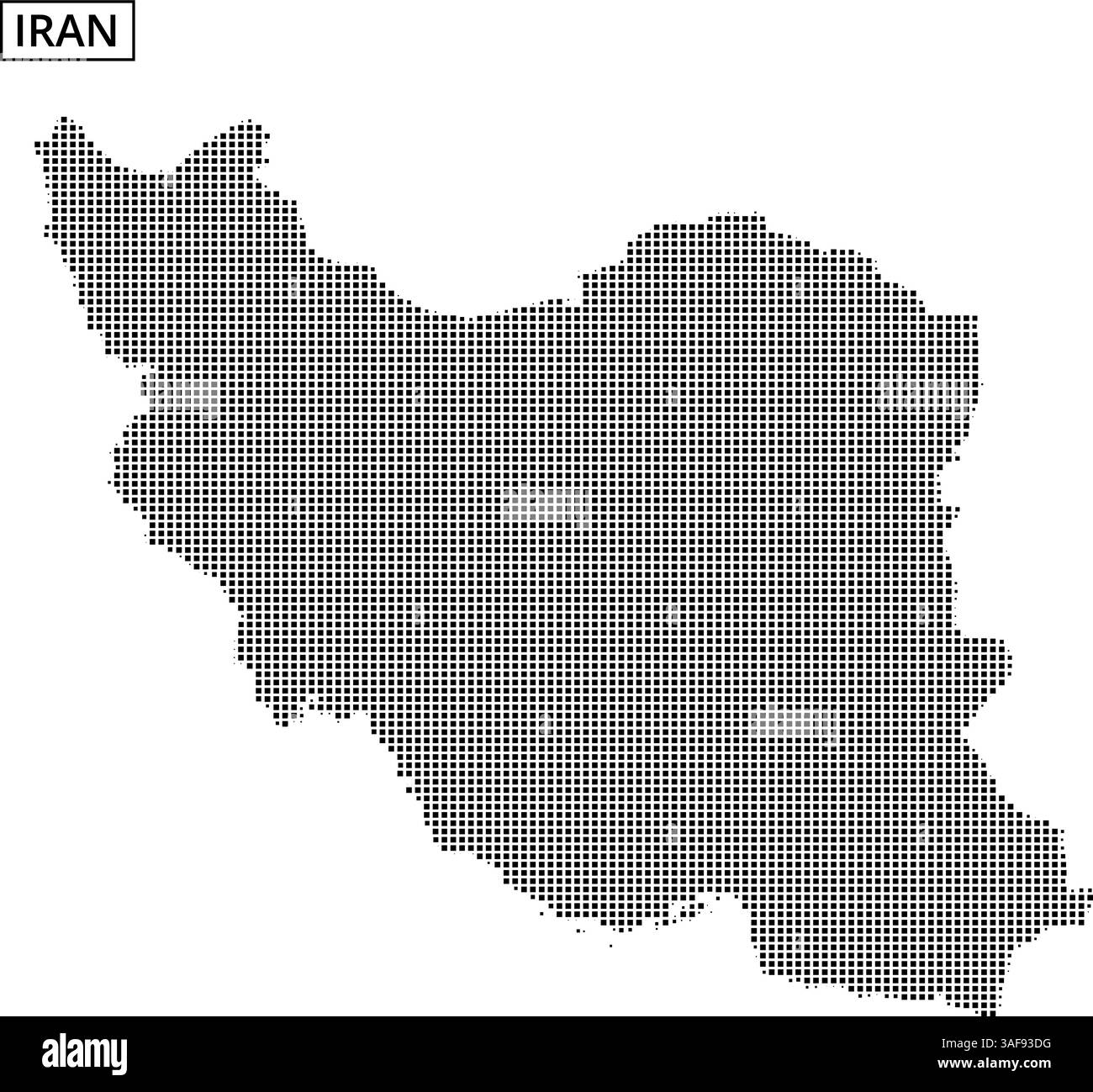 This visualization features Iran outlined with dotted patterns and ...
