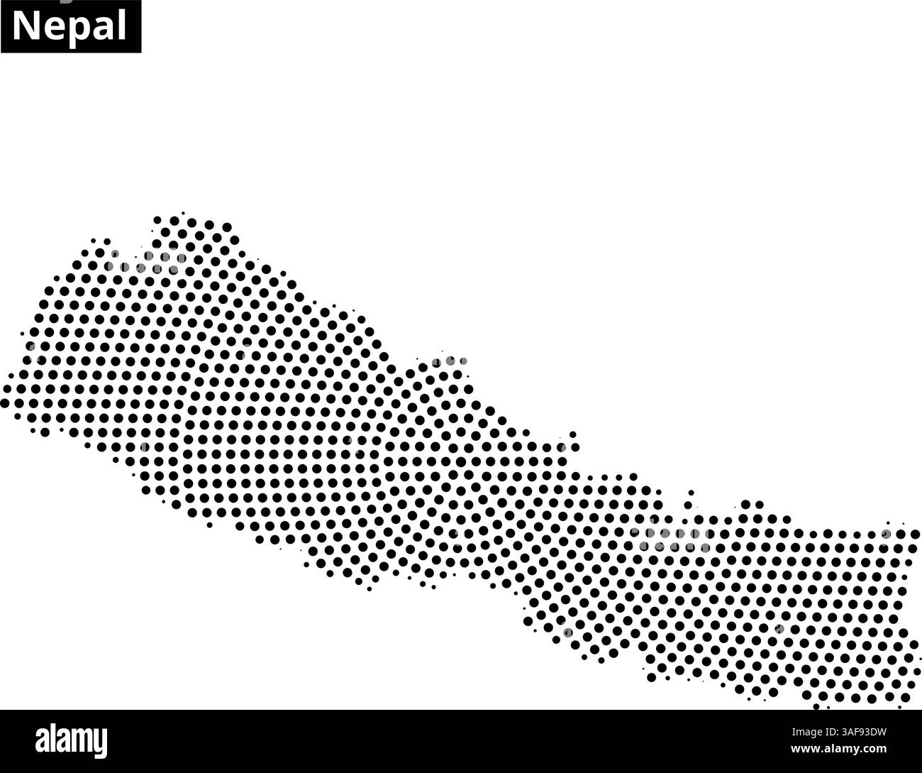 A map of Nepal illustrating the country’s outline and geographic ...