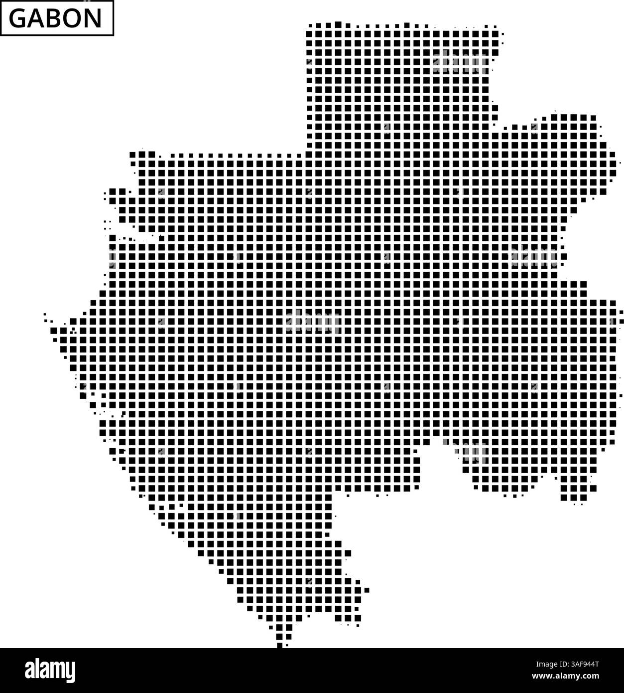 A graphic representation of Gabon highlights its distinct geographic ...