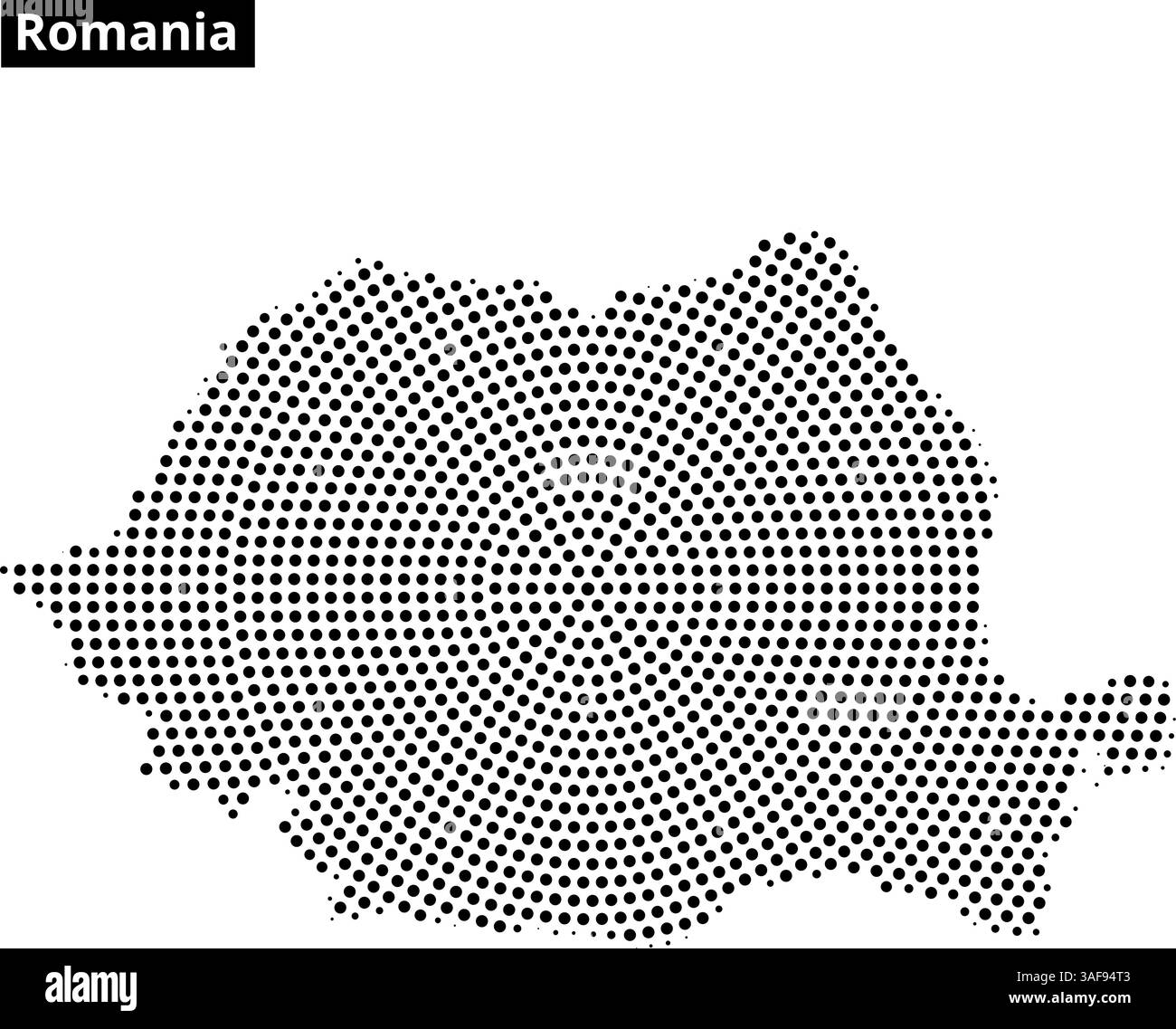 A unique dotted representation of Romania showcases the country’s ...