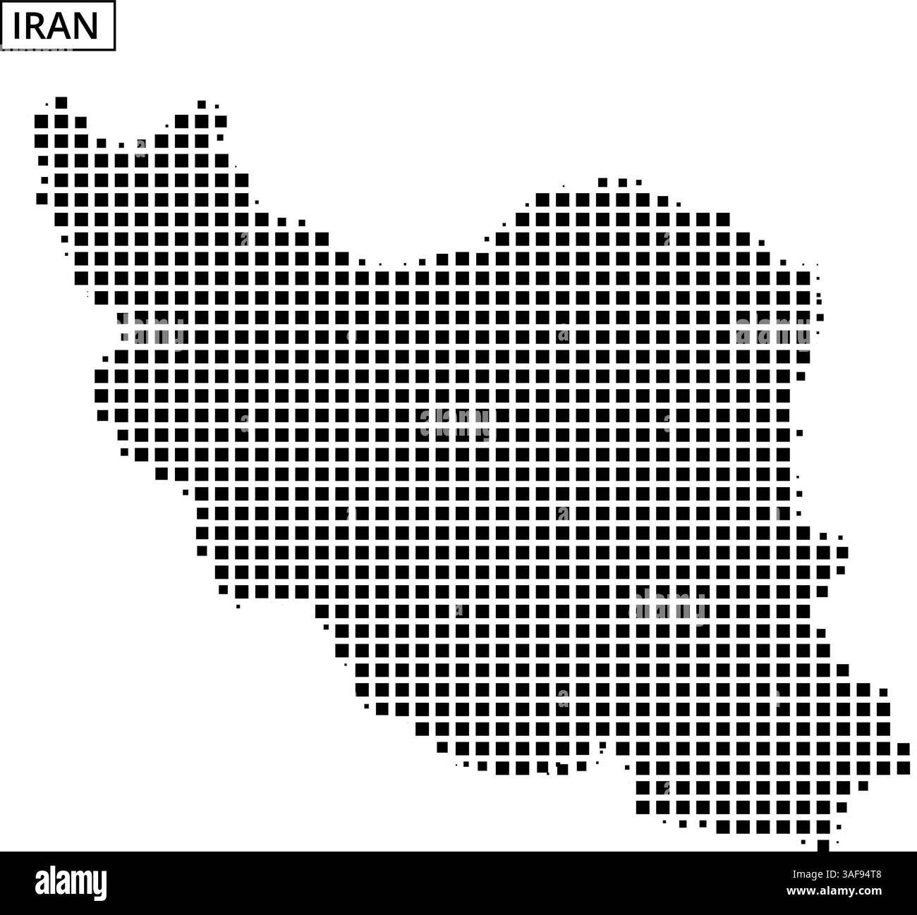 This visualization features Iran outlined with dotted patterns and ...