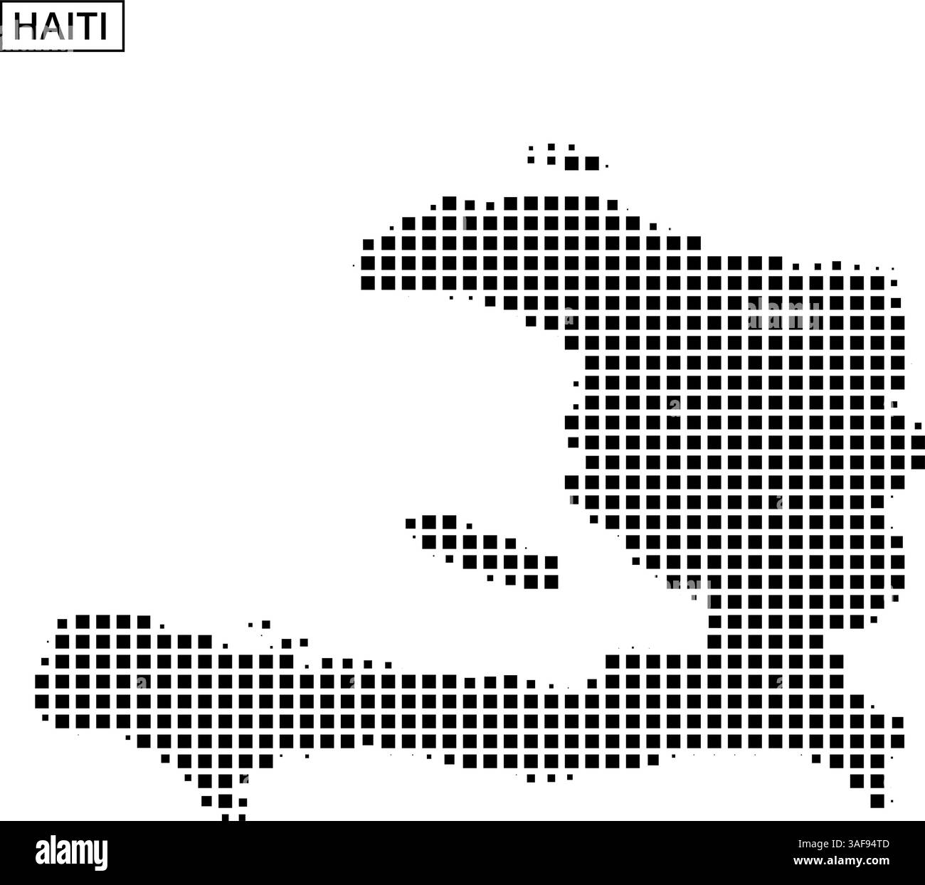 This map showcases the outline of Haiti in a dotted texture against a ...