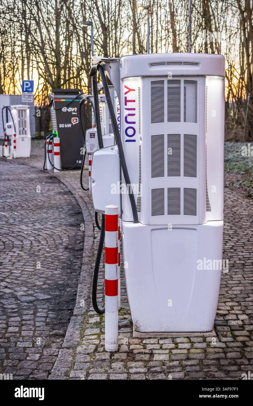 Ionity charging stations at rest area on German Autobahn, highway Stock ...