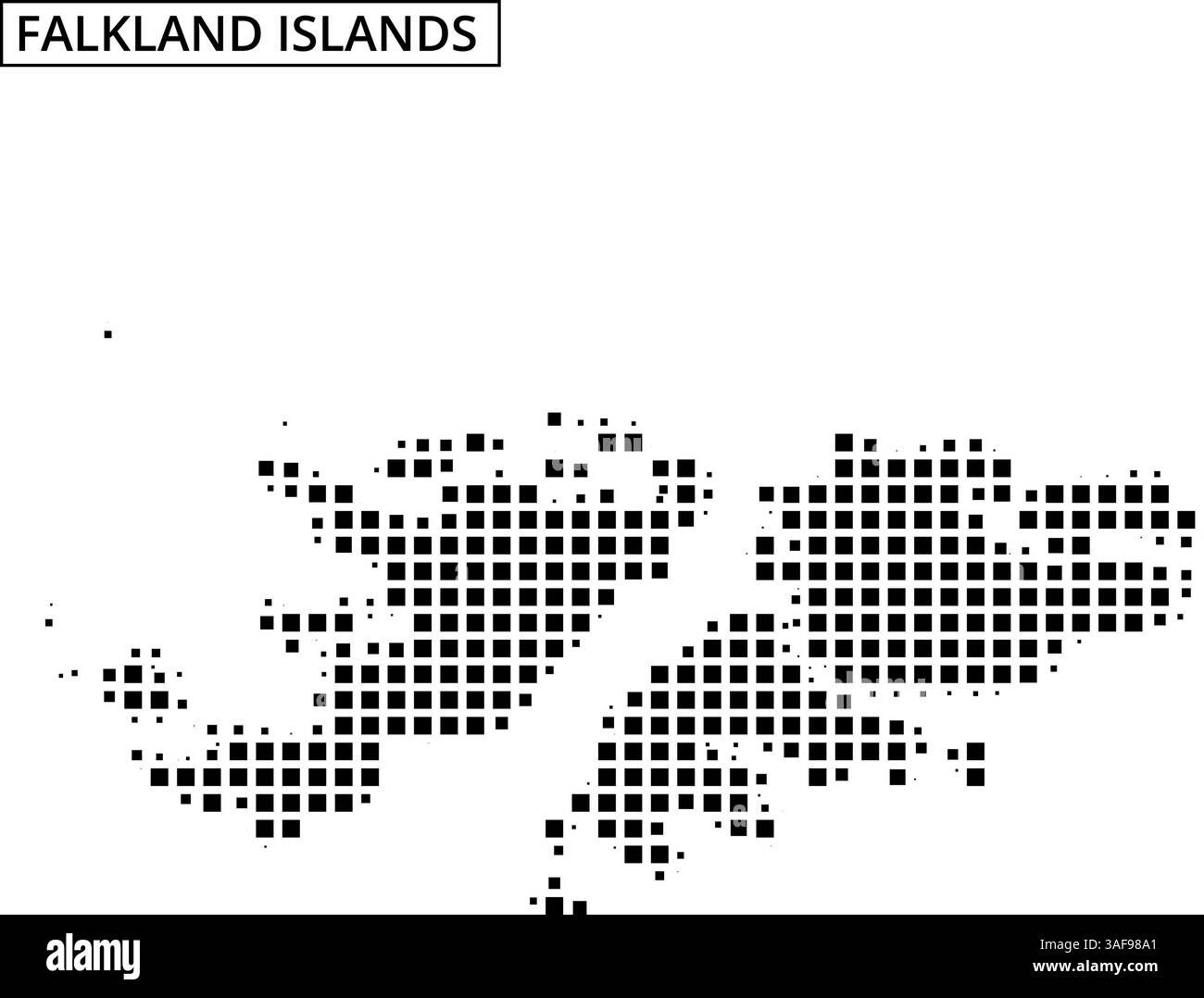 A dotted map highlights the Falkland Islands, showcasing their geography and position in the ...