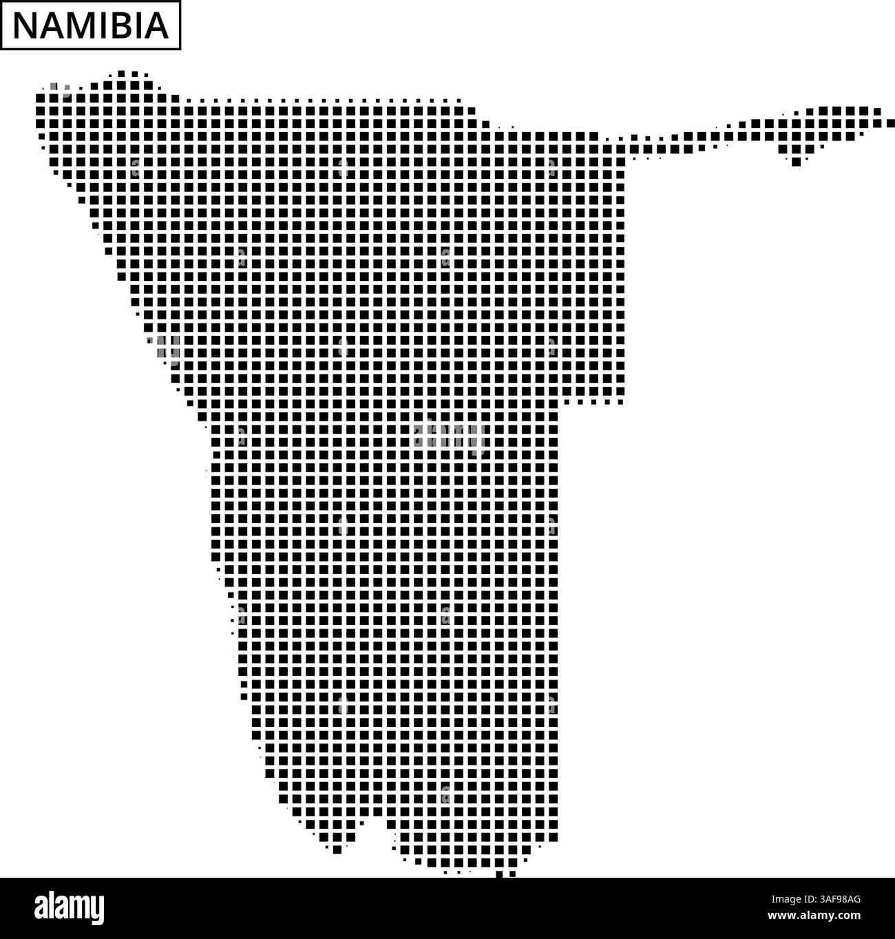 Artistic depiction of Namibia using a dot pattern to outline the ...