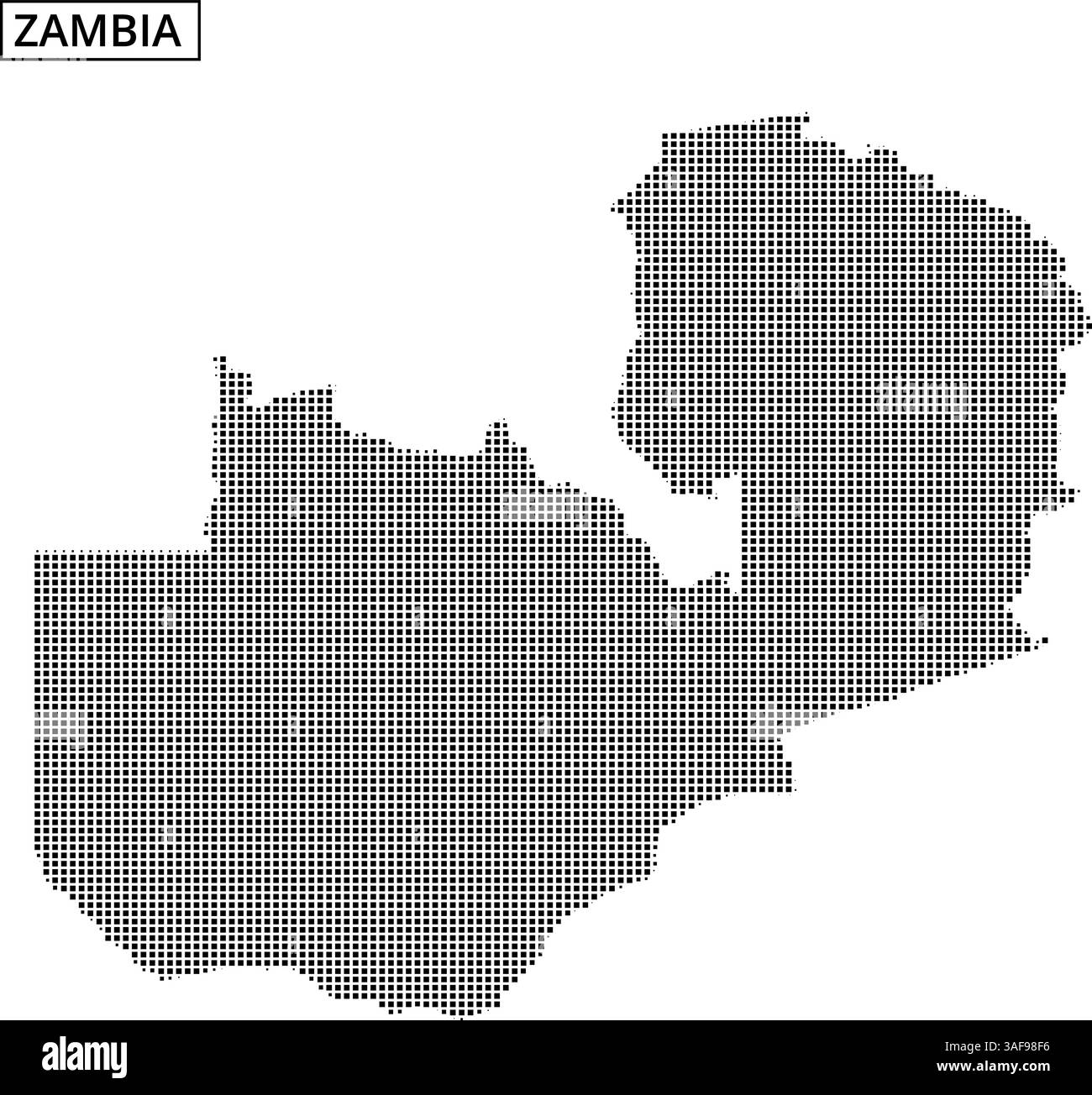 A decorative map showcases Zambia's outline using a dotted design ...