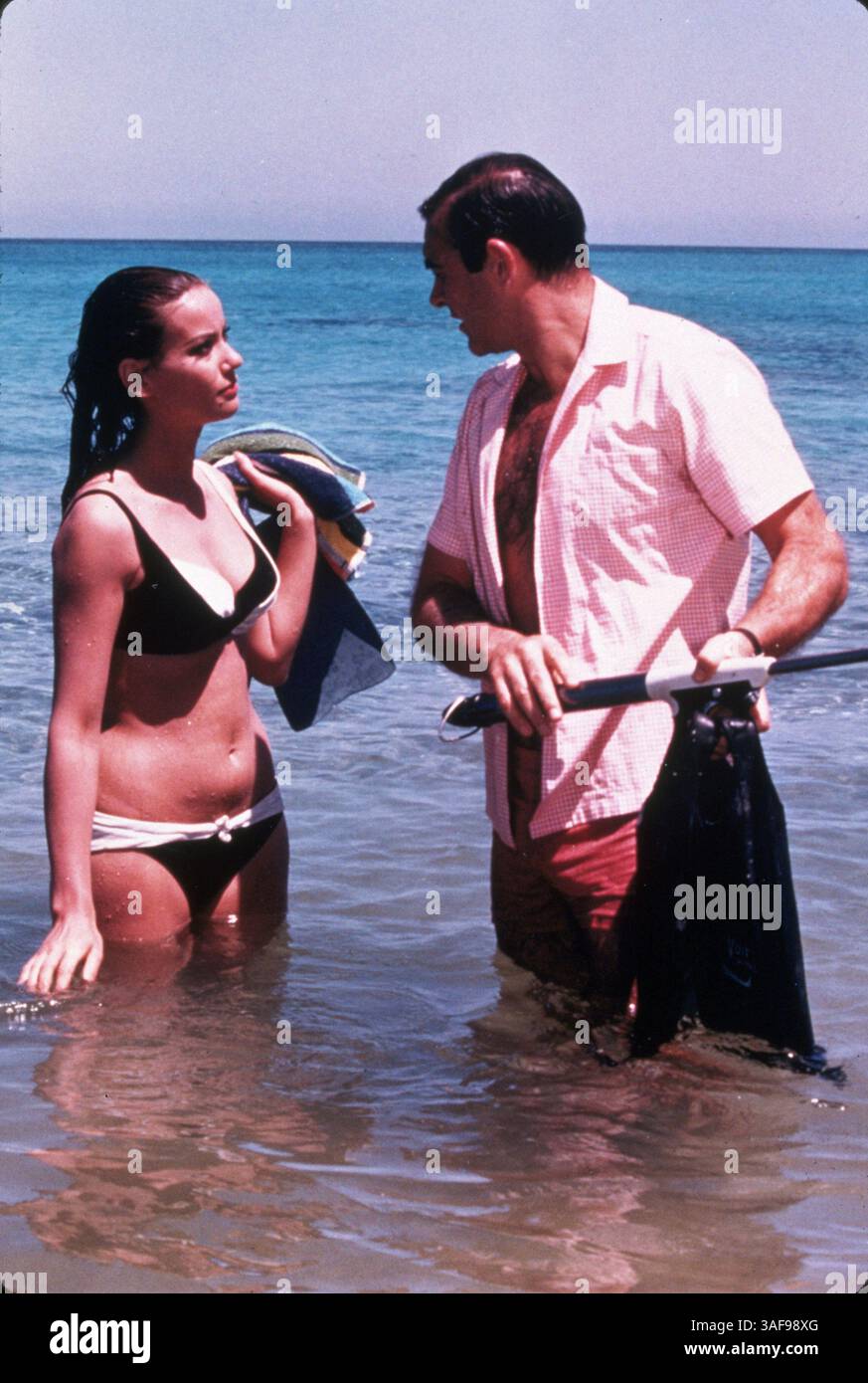 Claudine Auger Bond Claudine Auger Sean Connery James Hi Res Stock