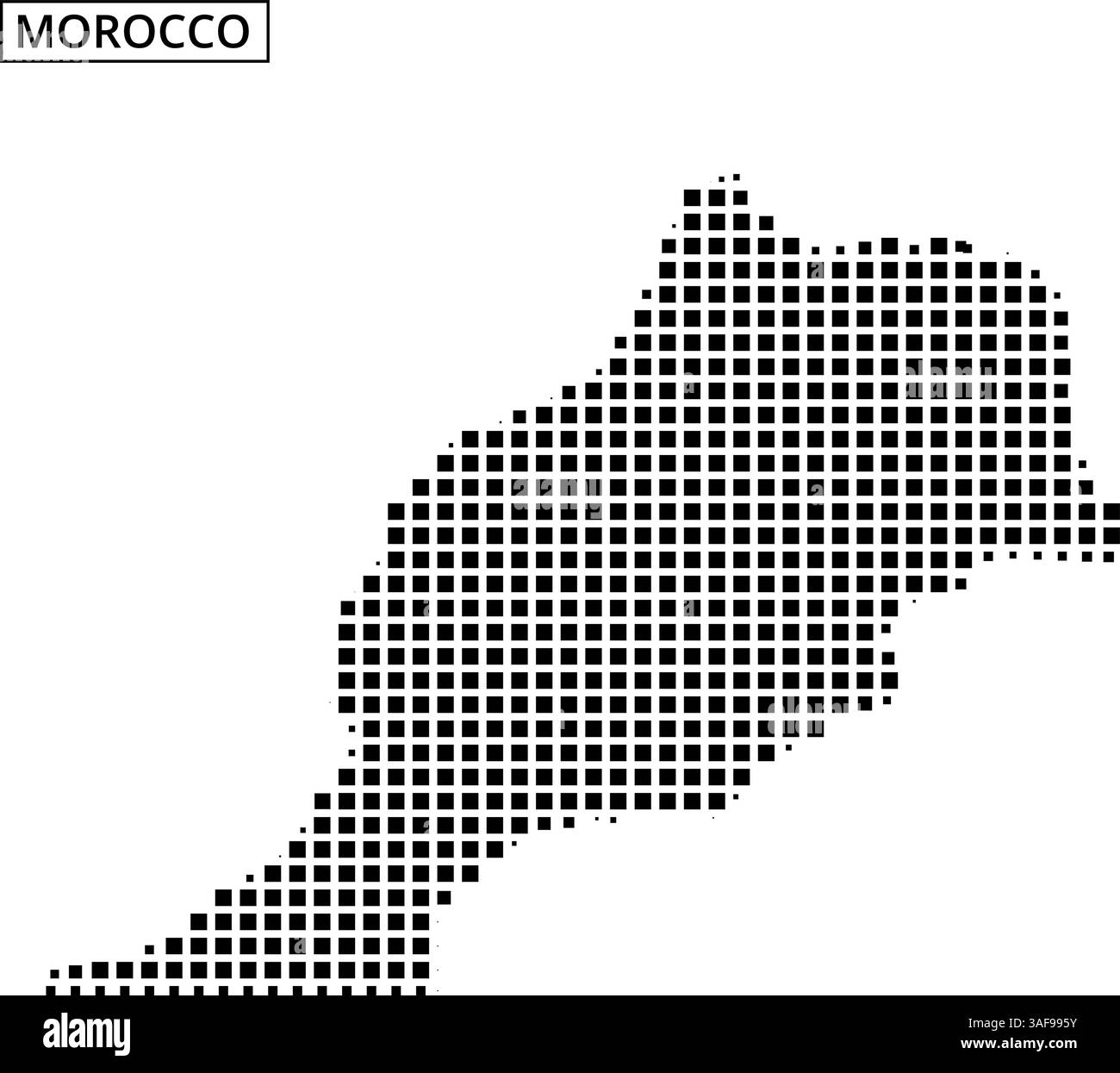 A unique depiction of Morocco's geographical outline using a dotted ...