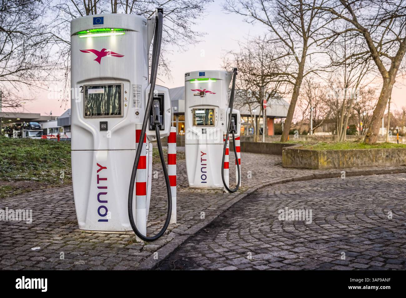 Ionity charging stations at rest area on German Autobahn, highway Stock ...