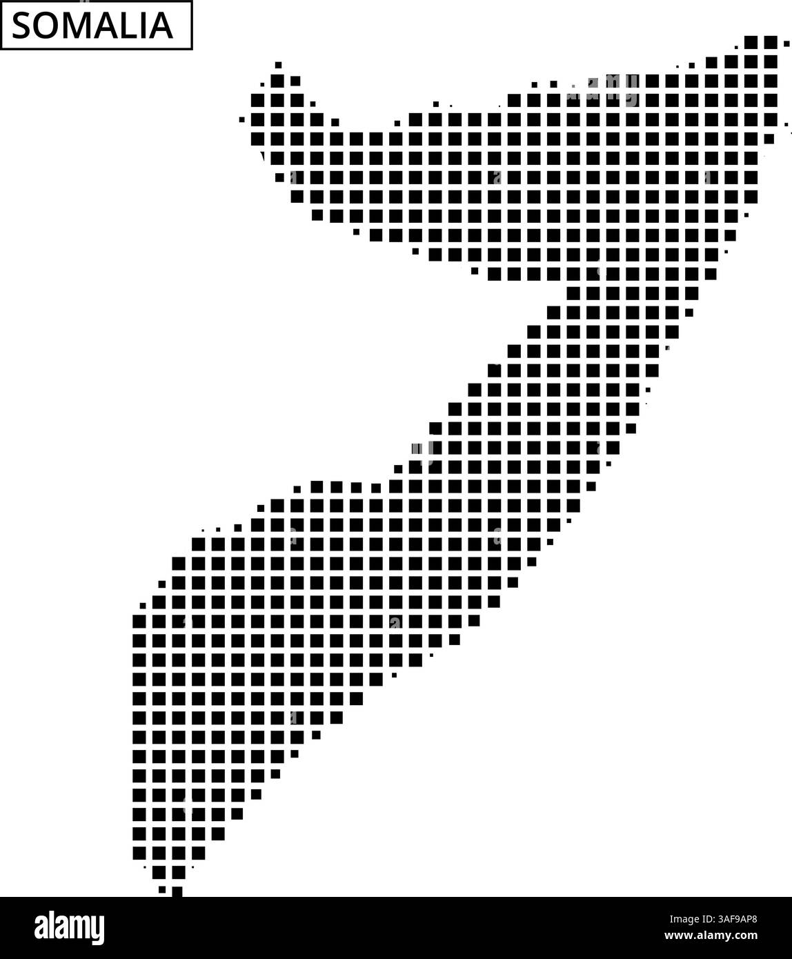 The map of Somalia features a dotted outline, highlighting its ...