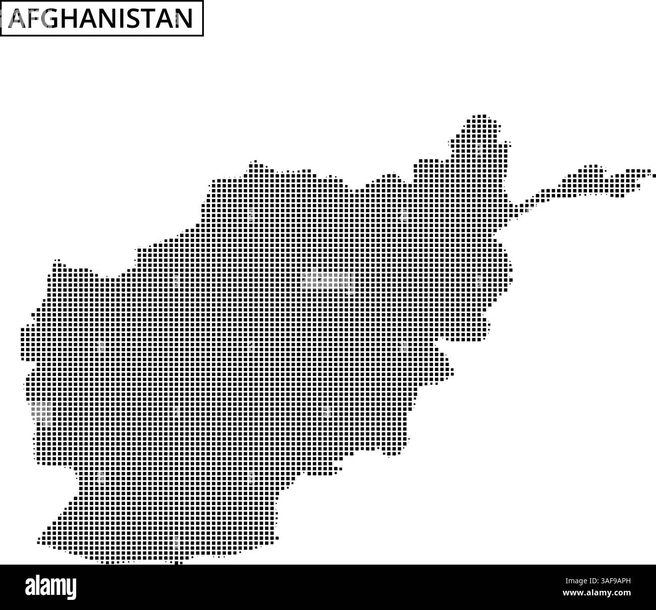 A map of Afghanistan is depicted using a dot pattern, showcasing ...