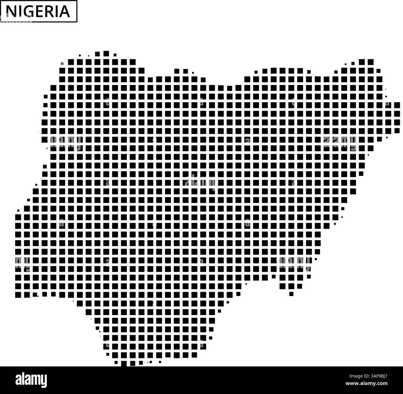 A creative representation of Nigeria using a detailed dot pattern ...