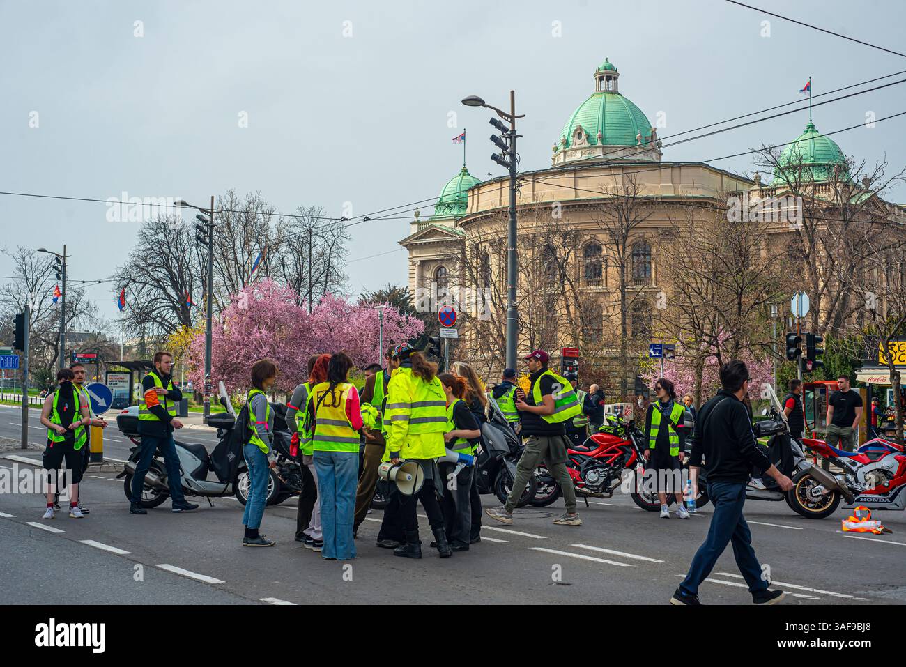 Belgrade, Serbia, March 15, 2025, Students, and farmers protest ...