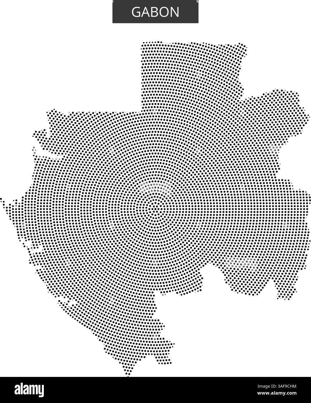 A graphic representation of Gabon highlights its distinct geographic ...