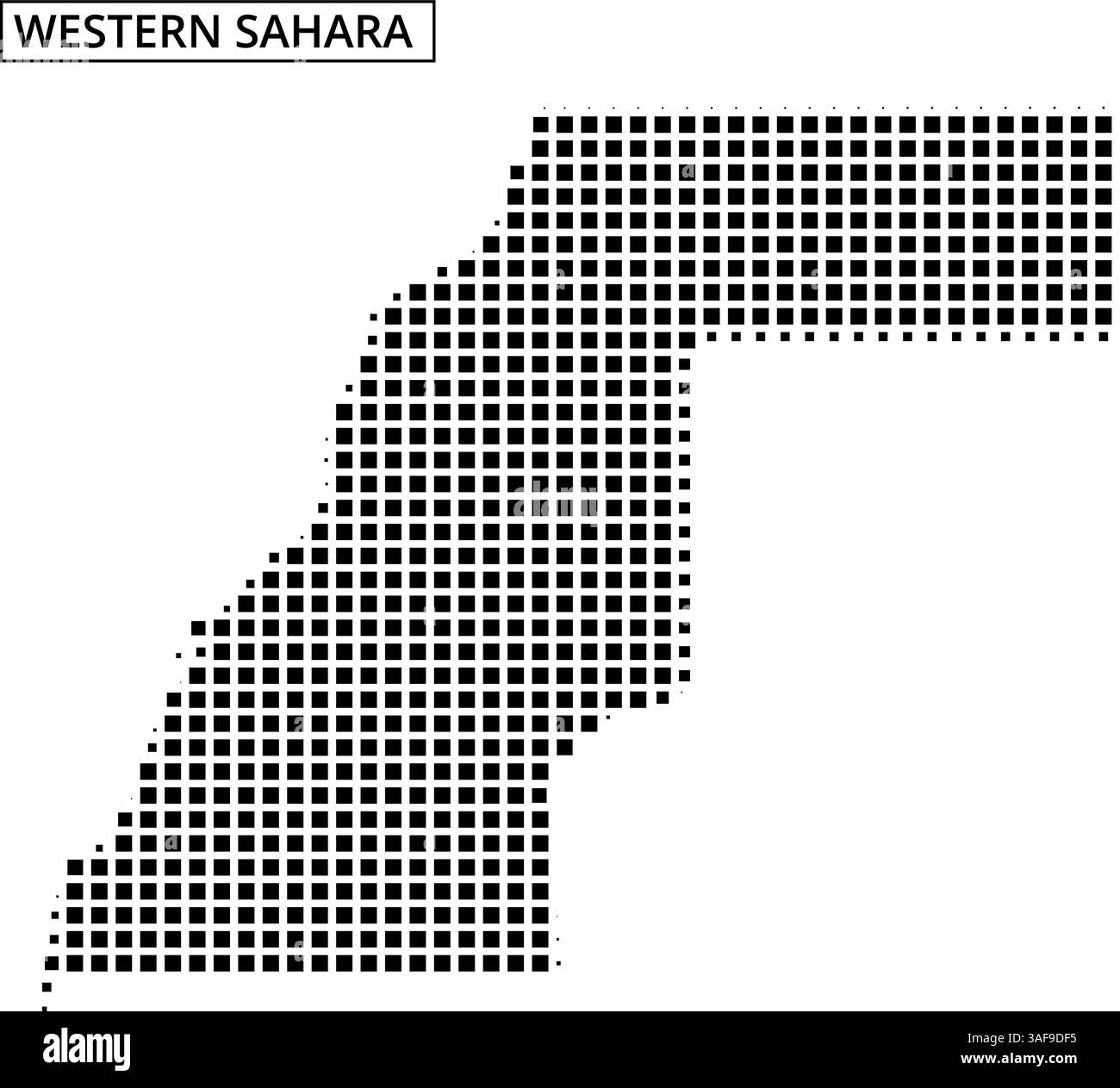 A detailed map outlines the geographical boundaries of Western Sahara ...