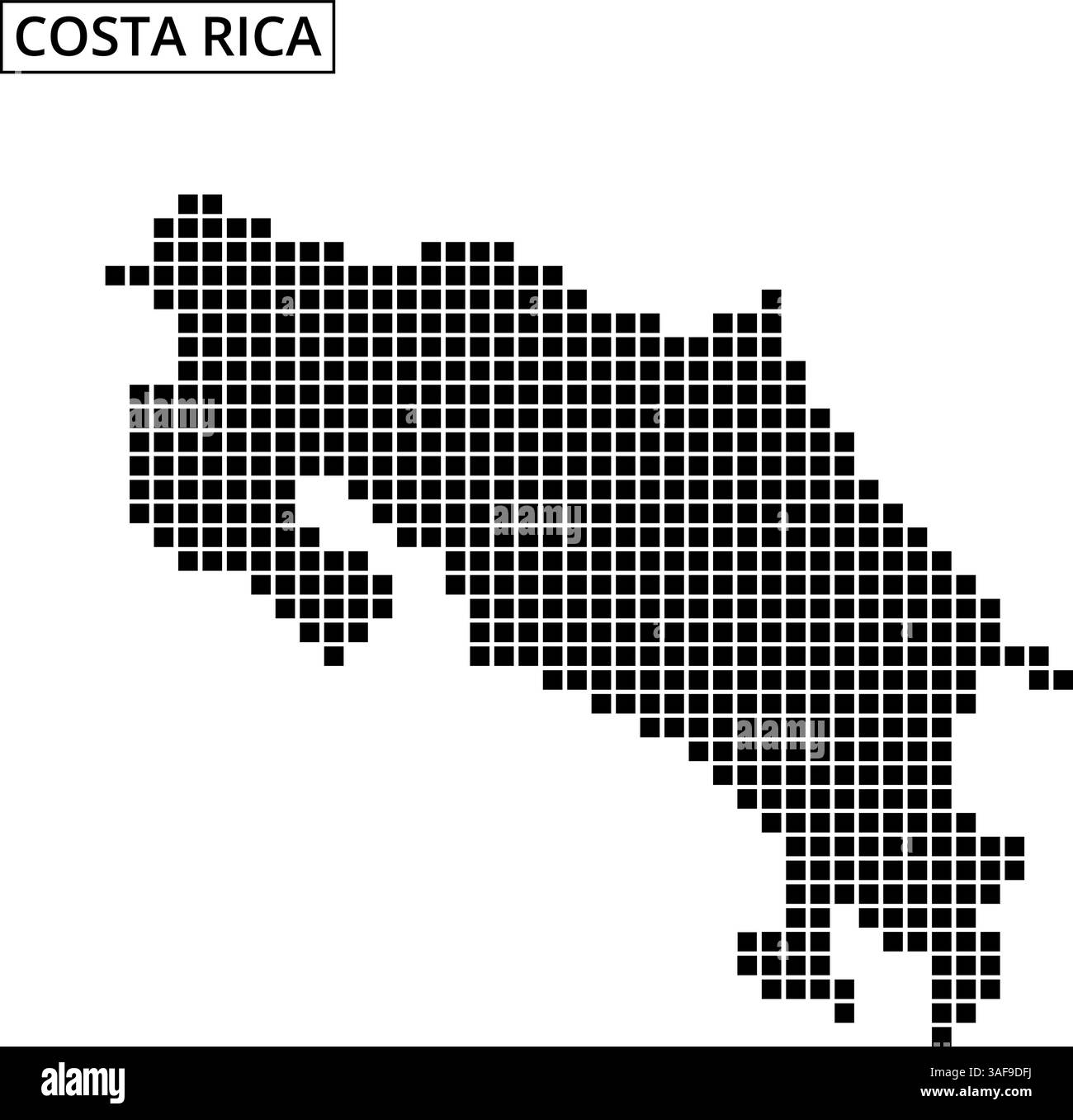 A creative representation of the Costa Rica map using a dotted pattern ...