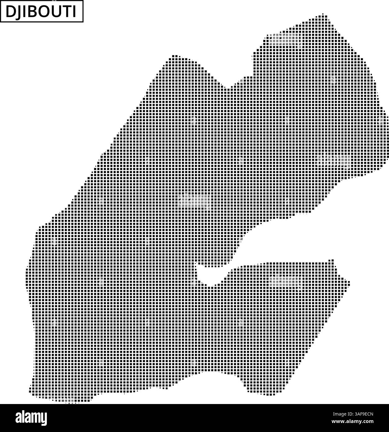 Detailed map of Djibouti showcasing its unique topographical features ...