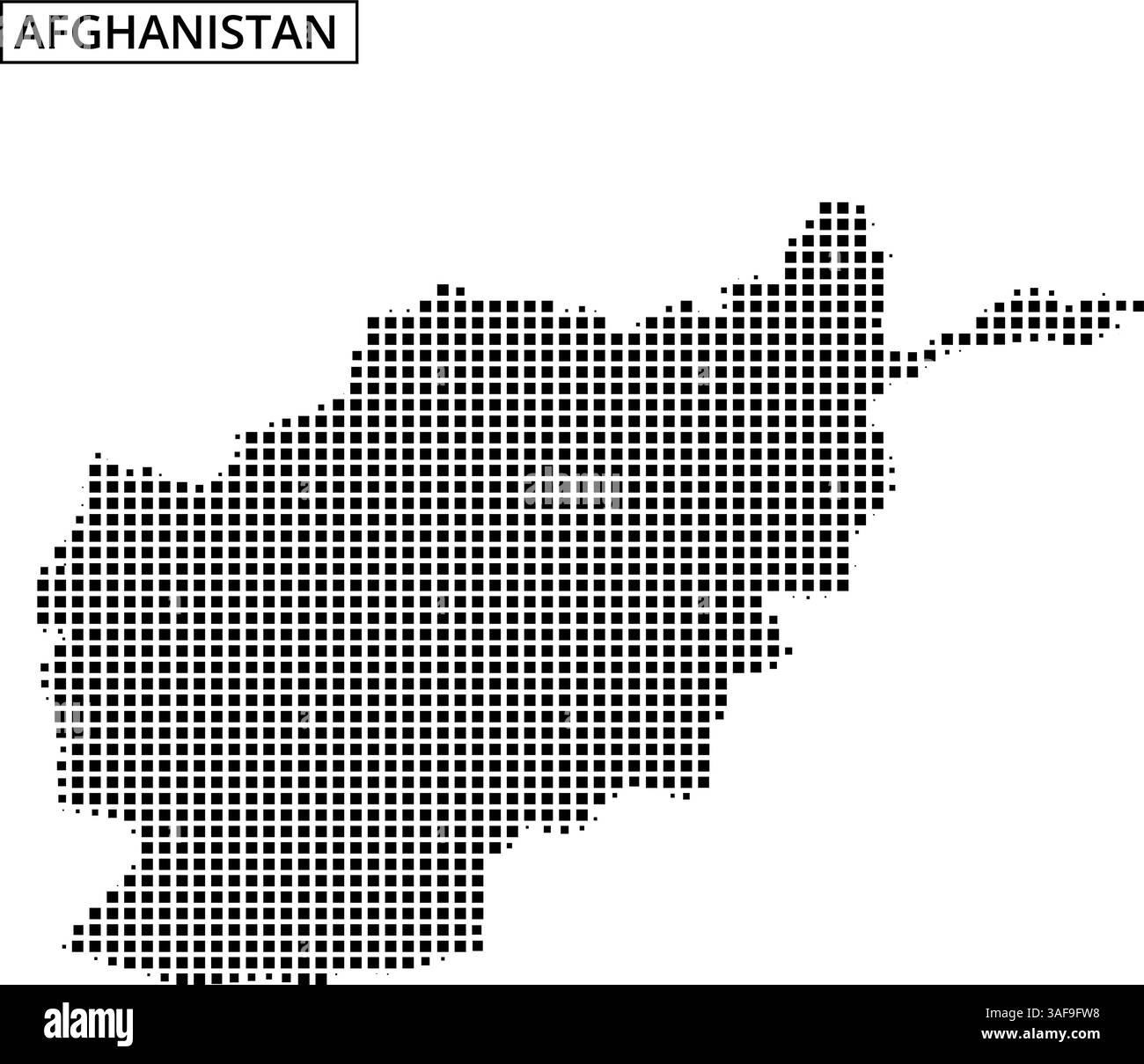 A map of Afghanistan is depicted using a dot pattern, showcasing ...