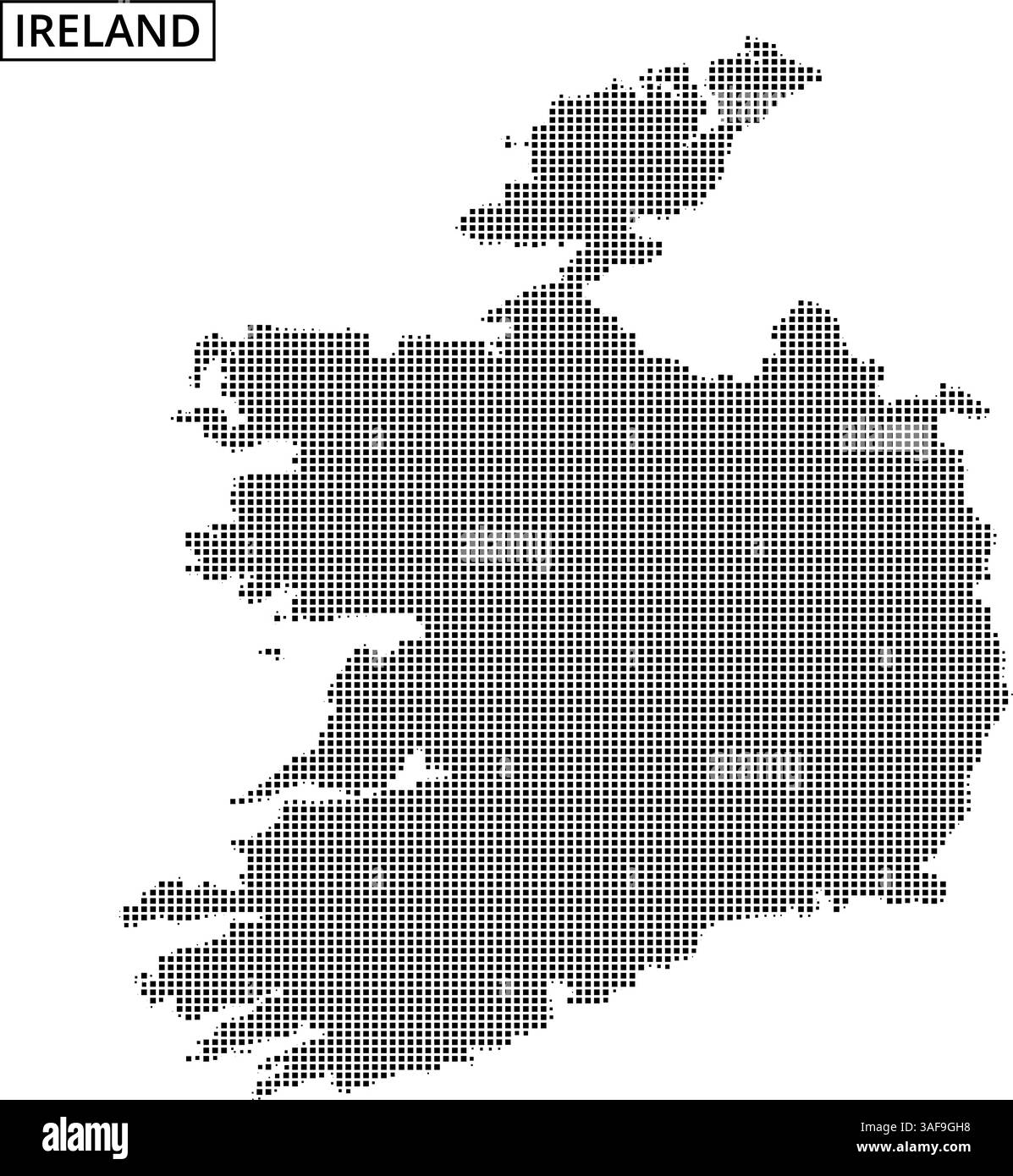 The design features a dotted representation of Ireland's outline ...