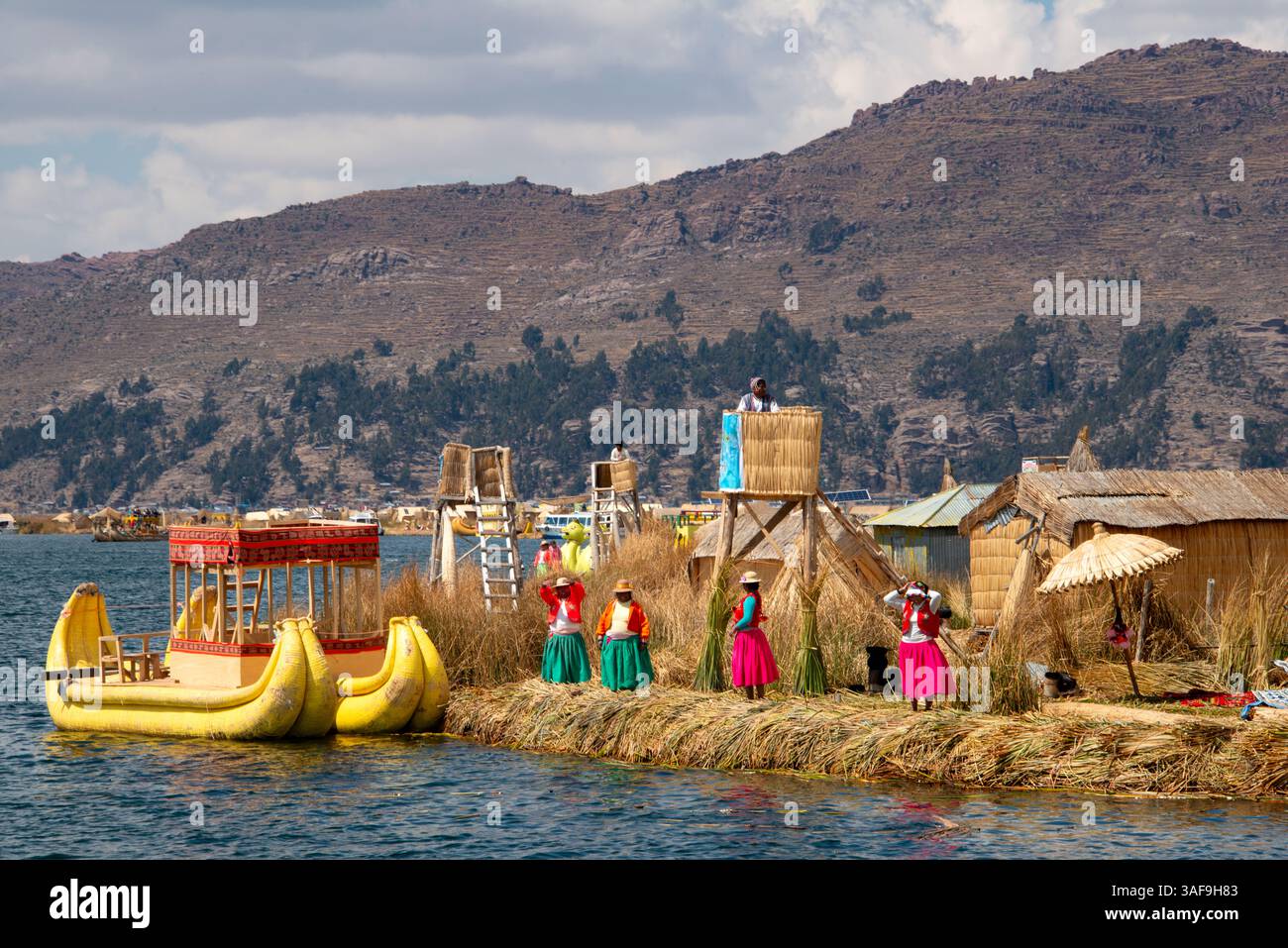 The floating and tourist Islands of lake Titicaca Puno Peru South ...