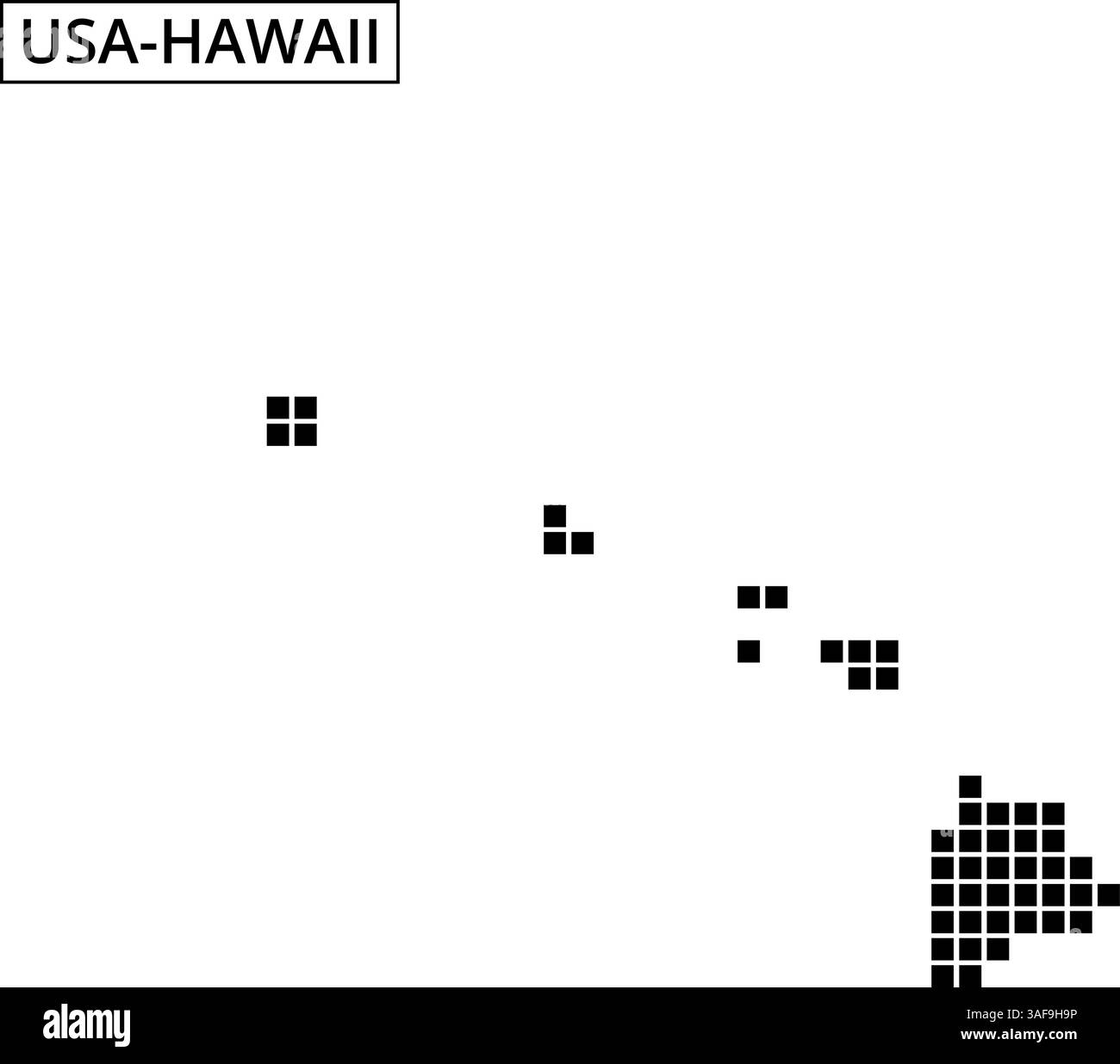 This visual displays an outline map of Hawaii featuring a dotted ...