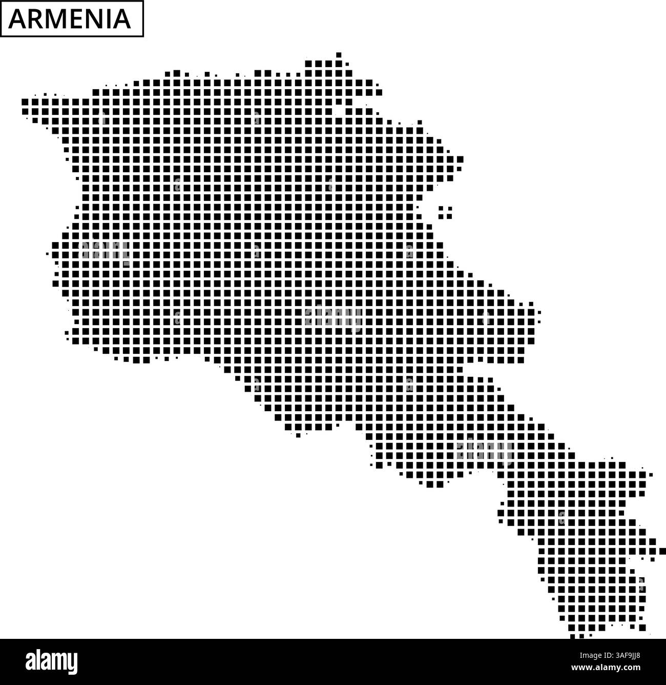 A unique dotted map illustrates Armenia's geographical outline and key ...