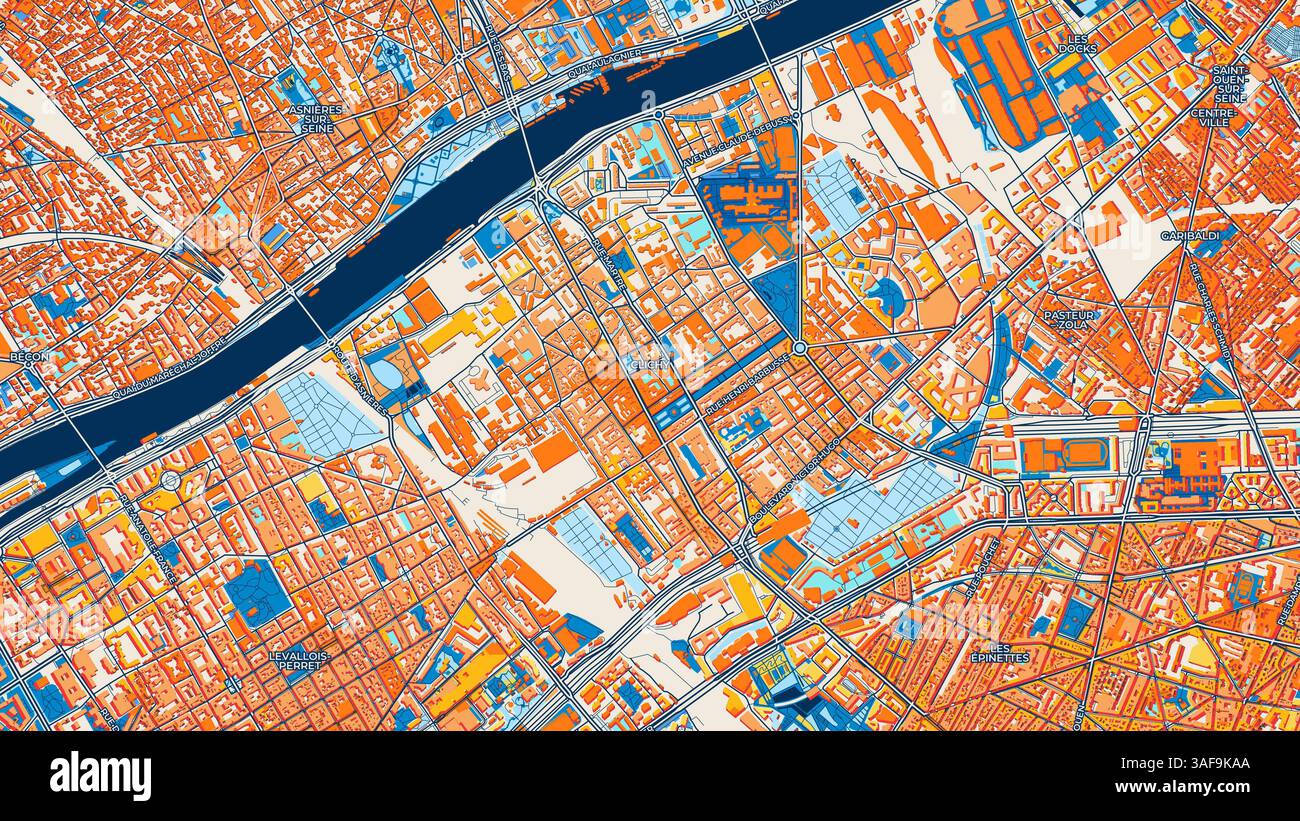 Clichy map hi-res stock photography and images - Alamy