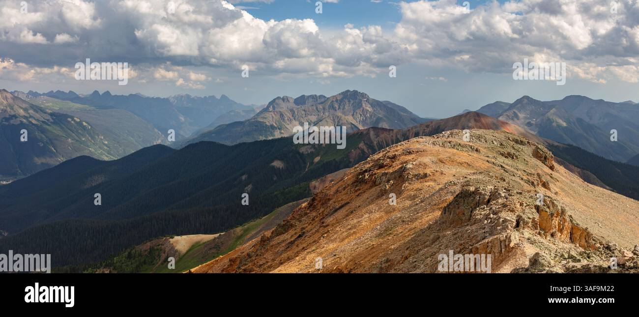 From the summit of Ohio Peak (12,681') looking down Ohio's south ridge ...
