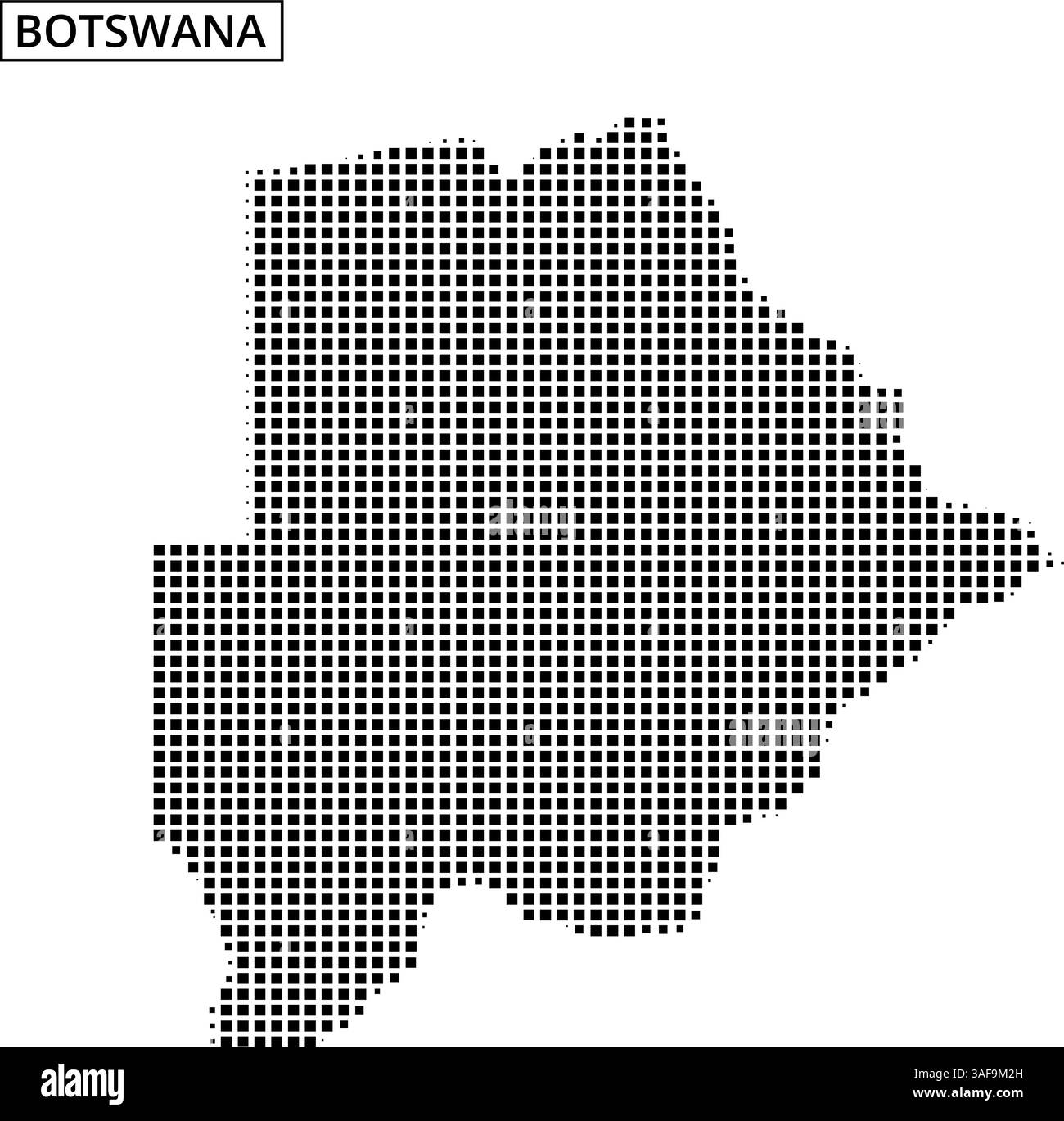 A dot pattern creatively illustrates the outline of Botswana ...