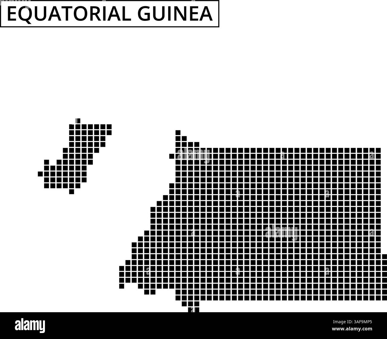 The graphic showcases the outline of Equatorial Guinea, emphasizing its ...