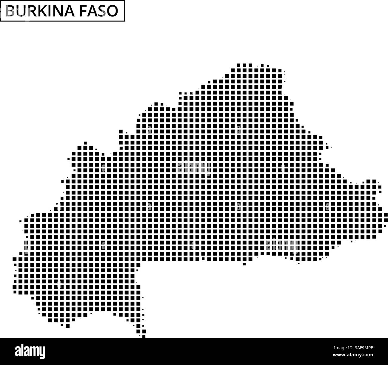 Map of Burkina Faso showcases its outlines and borders, emphasizing ...