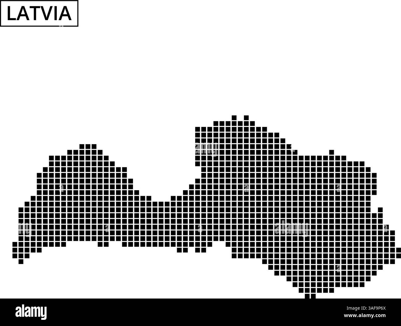 A creative depiction of Latvia’s geographical shape using a dotted ...